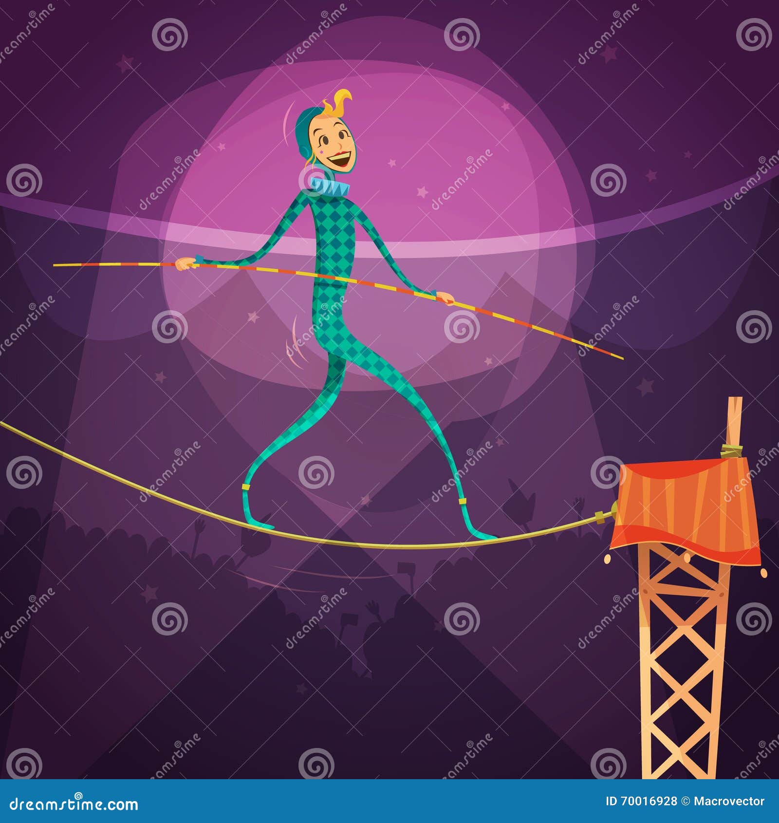 Illustration De Bande Dessinée De Funambule Illustration de Vecteur ...