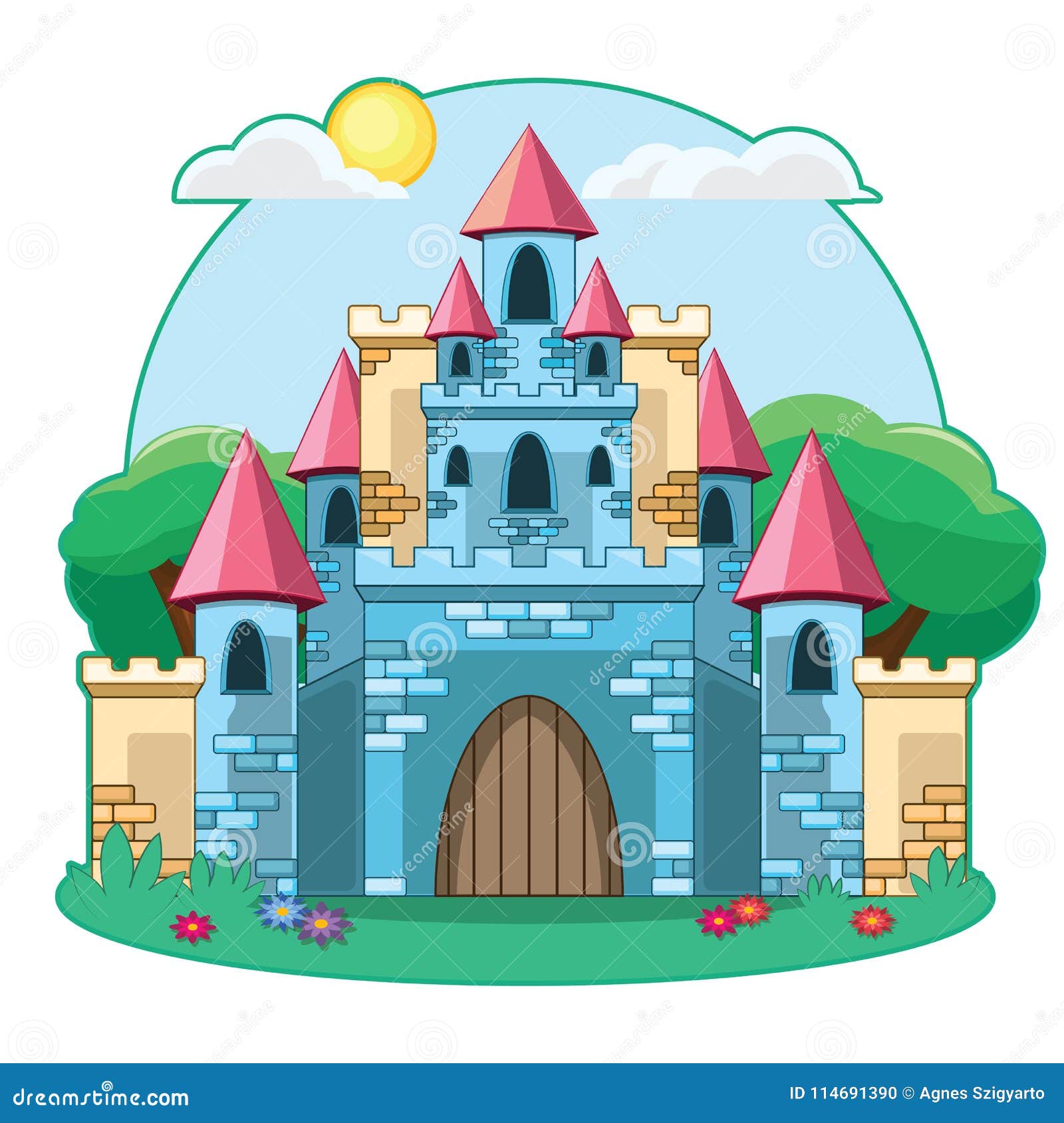 Illustration De Château De Bande Dessinée Illustration de Vecteur ...