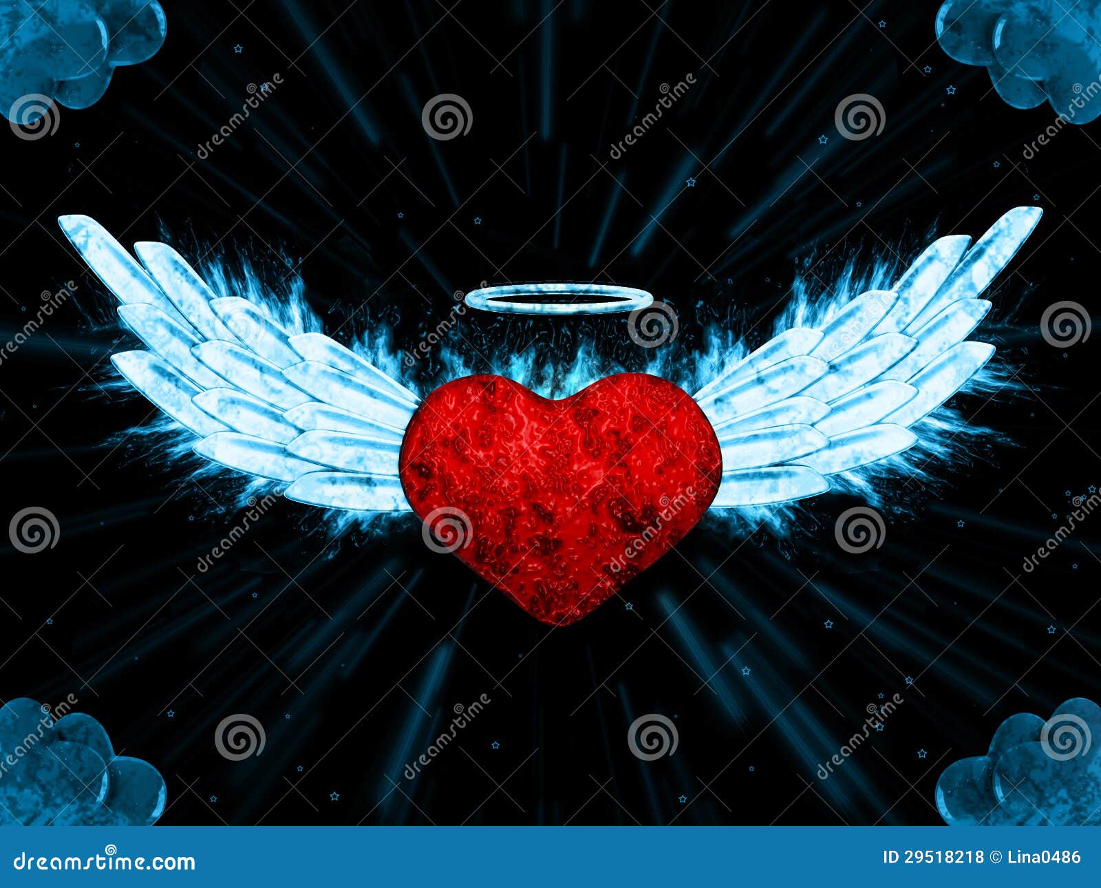 Illustration De Coeur D'ange Illustration Stock - Illustration of rouge ...