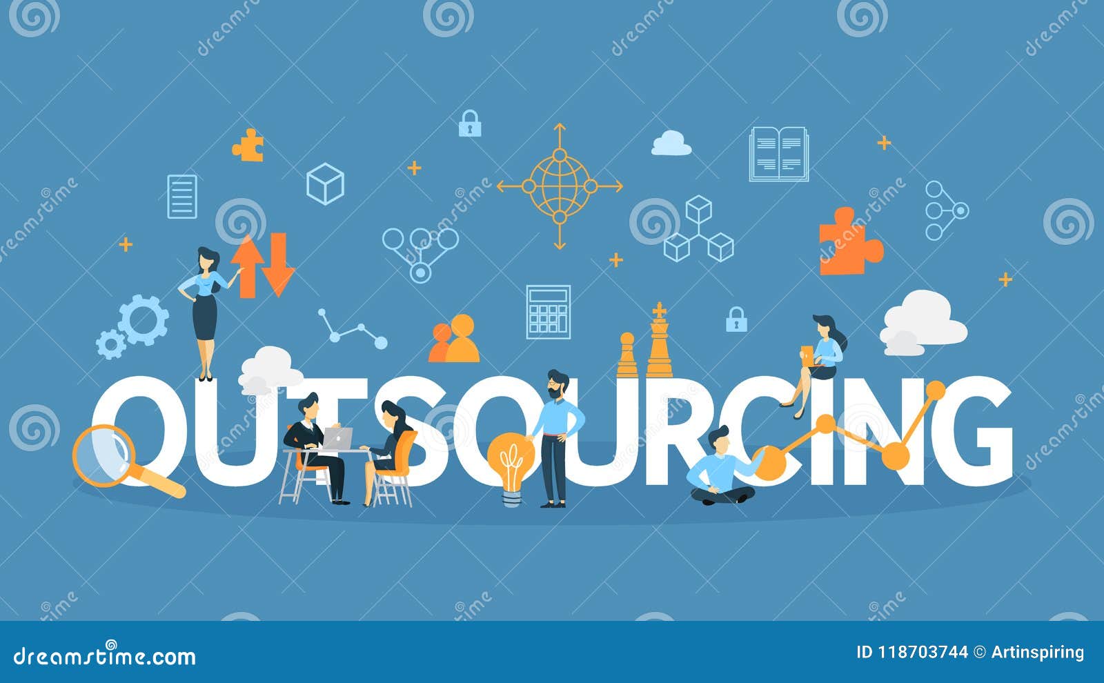 Illustration De Concept D'externalisation Illustration de Vecteur ...