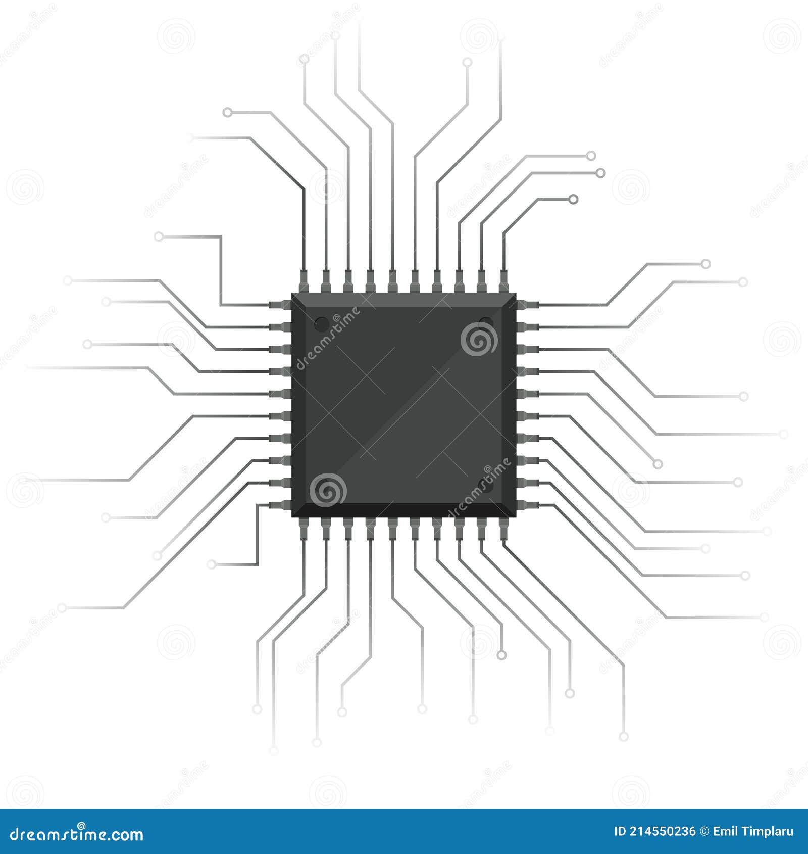 Illustration De Conception Vectorielle De Puce Informatique ...