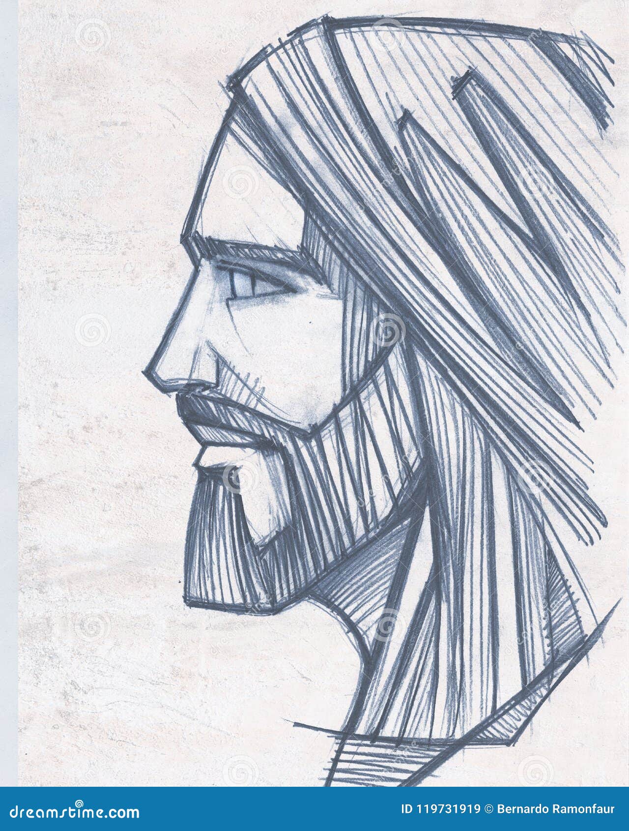 Illustration De Crayon De Jesus Christ Face Illustration Stock ...