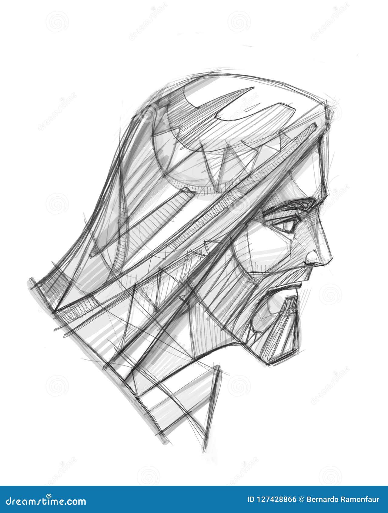 Illustration De Crayon De Jesus Christ Face Illustration Stock ...