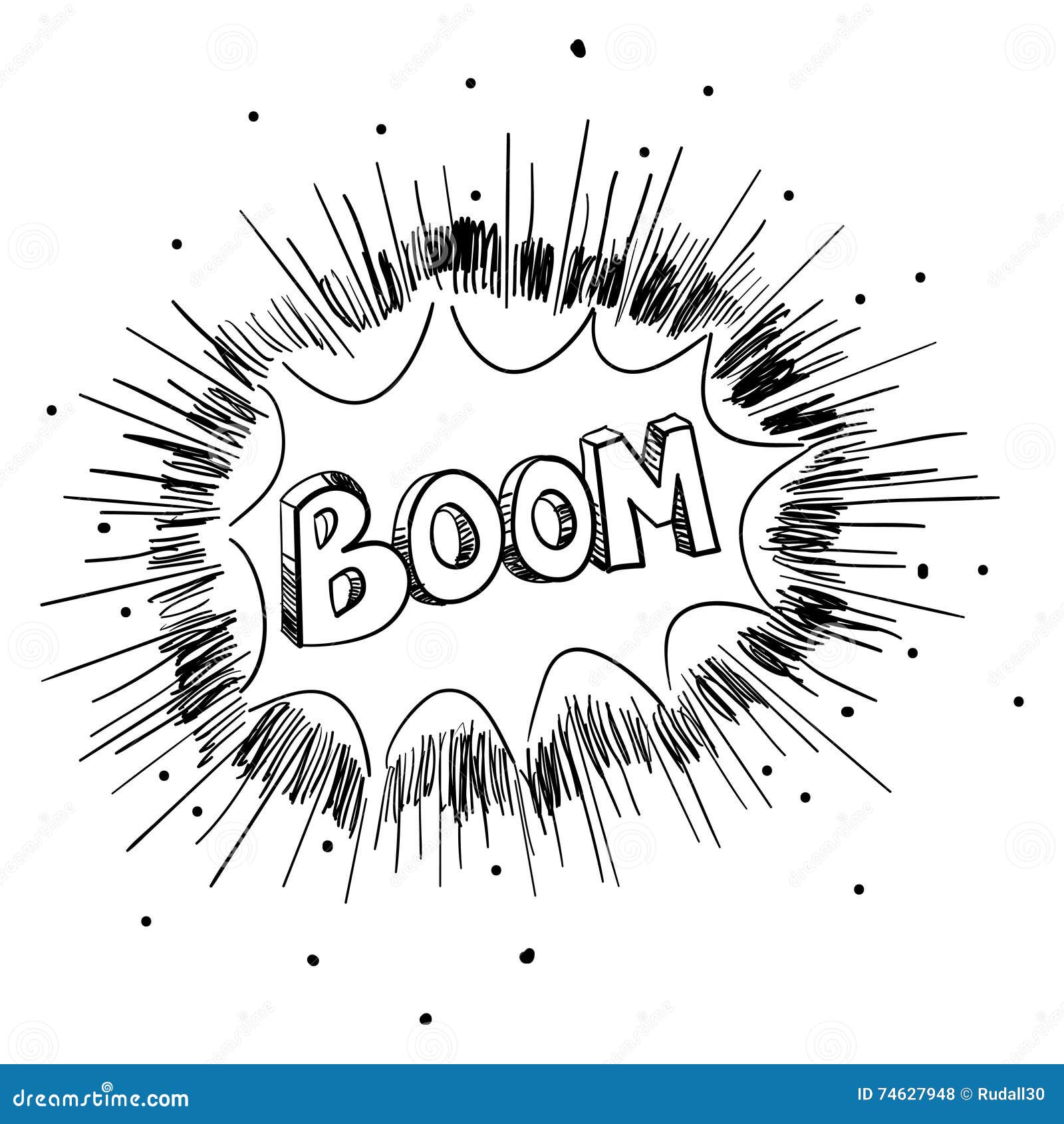 Illustration De Croquis D'une Explosion Comique Illustration de Vecteur ...