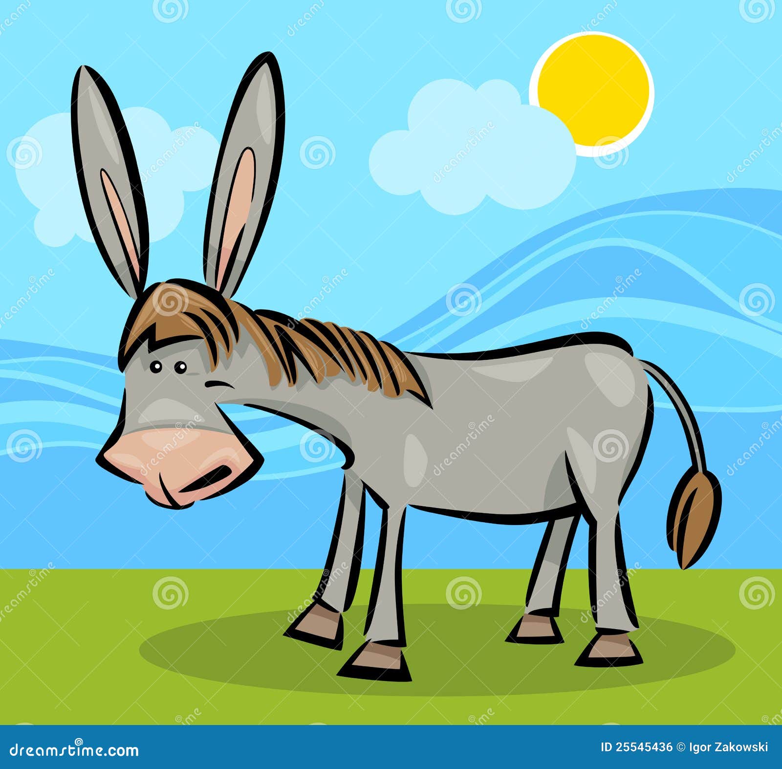 Illustration De Dessin Animé D'âne Image libre de droits - Image: 25545436