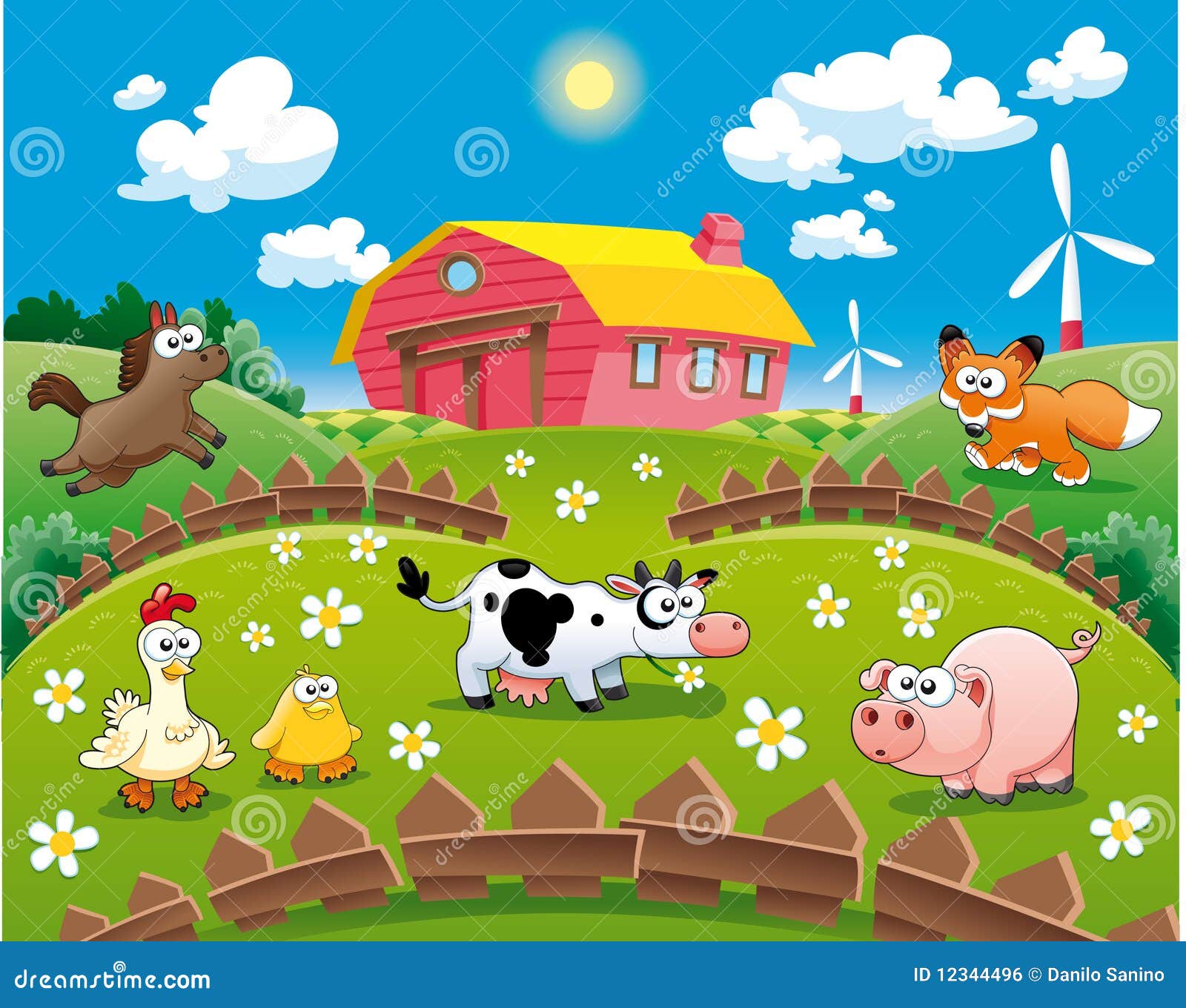Illustration De Ferme. Image libre de droits - Image: 12344496