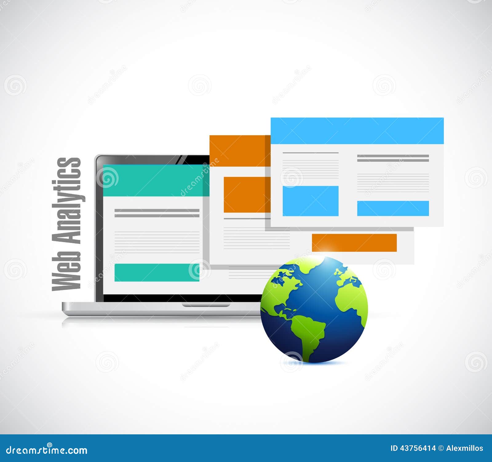 Illustration De Globe D'analytics De Web De Navigateur D'ordinateur ...