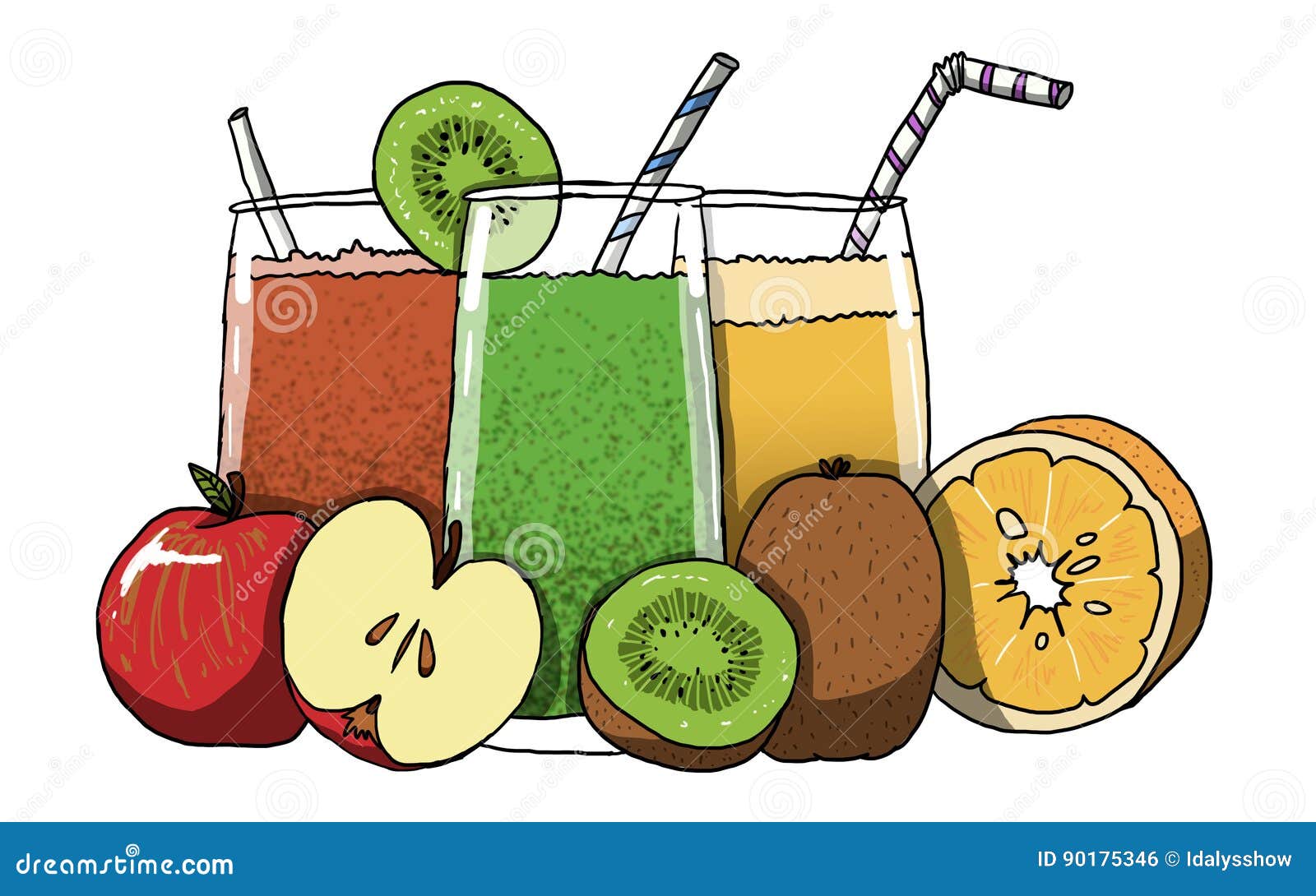 Illustration De Jus De Fruit Illustration Stock - Illustration du ...