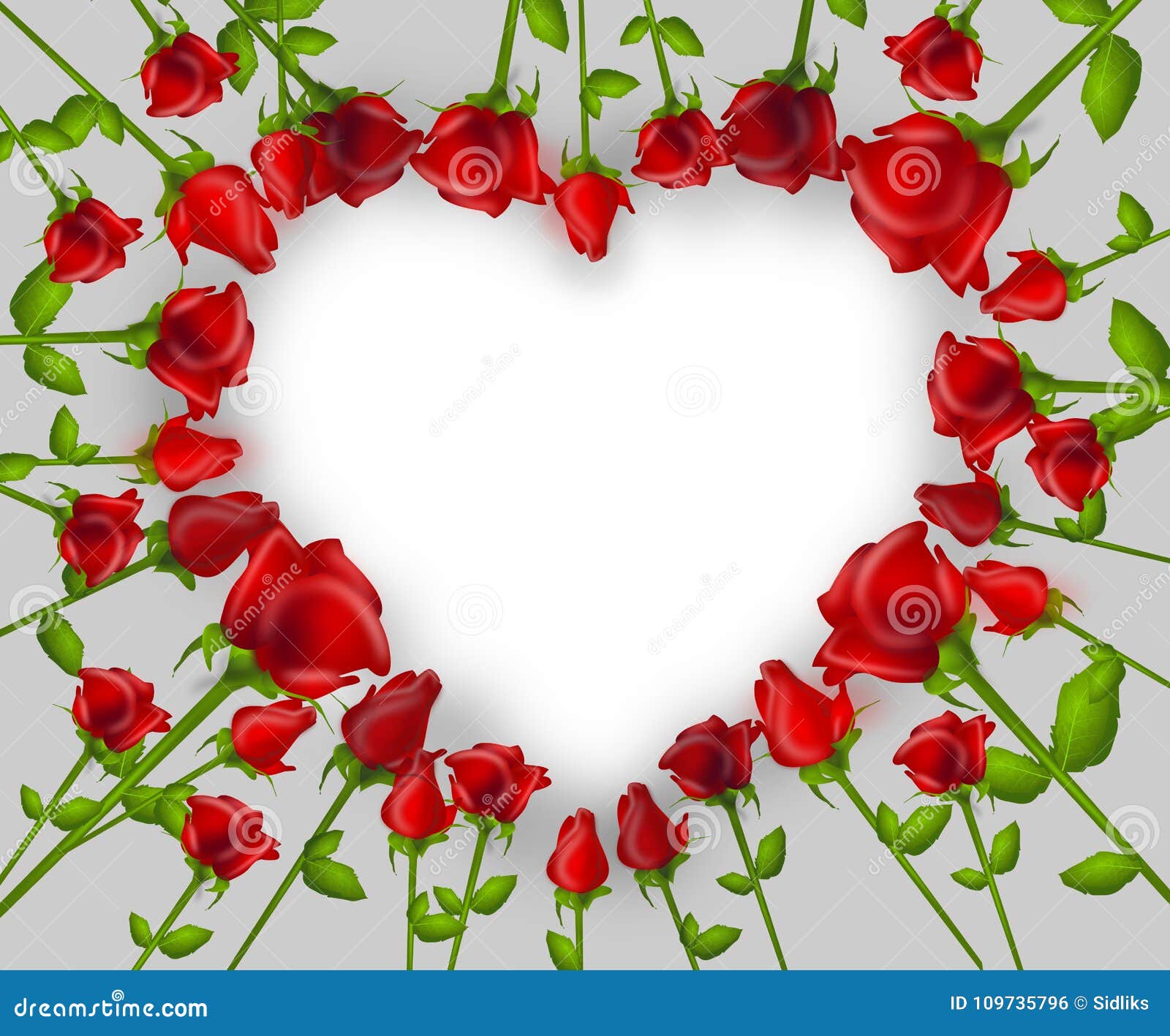 Illustration De L'ensemble De Coeur De Roses Rouges Illustration Stock ...