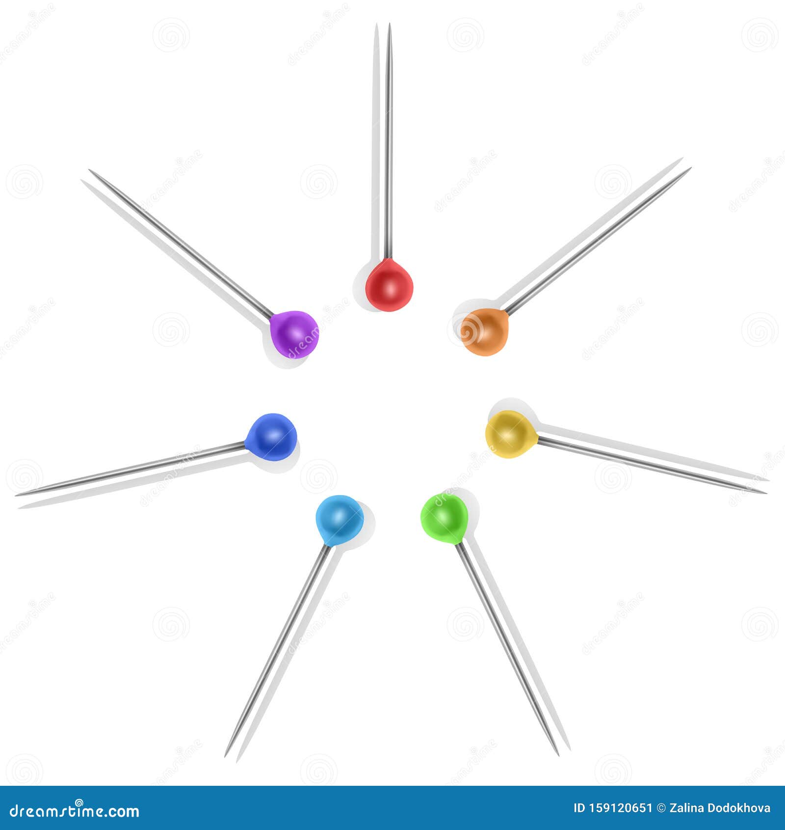 Illustration De La Collection Colorful Sewing Pins, Vector EPS 10 ...