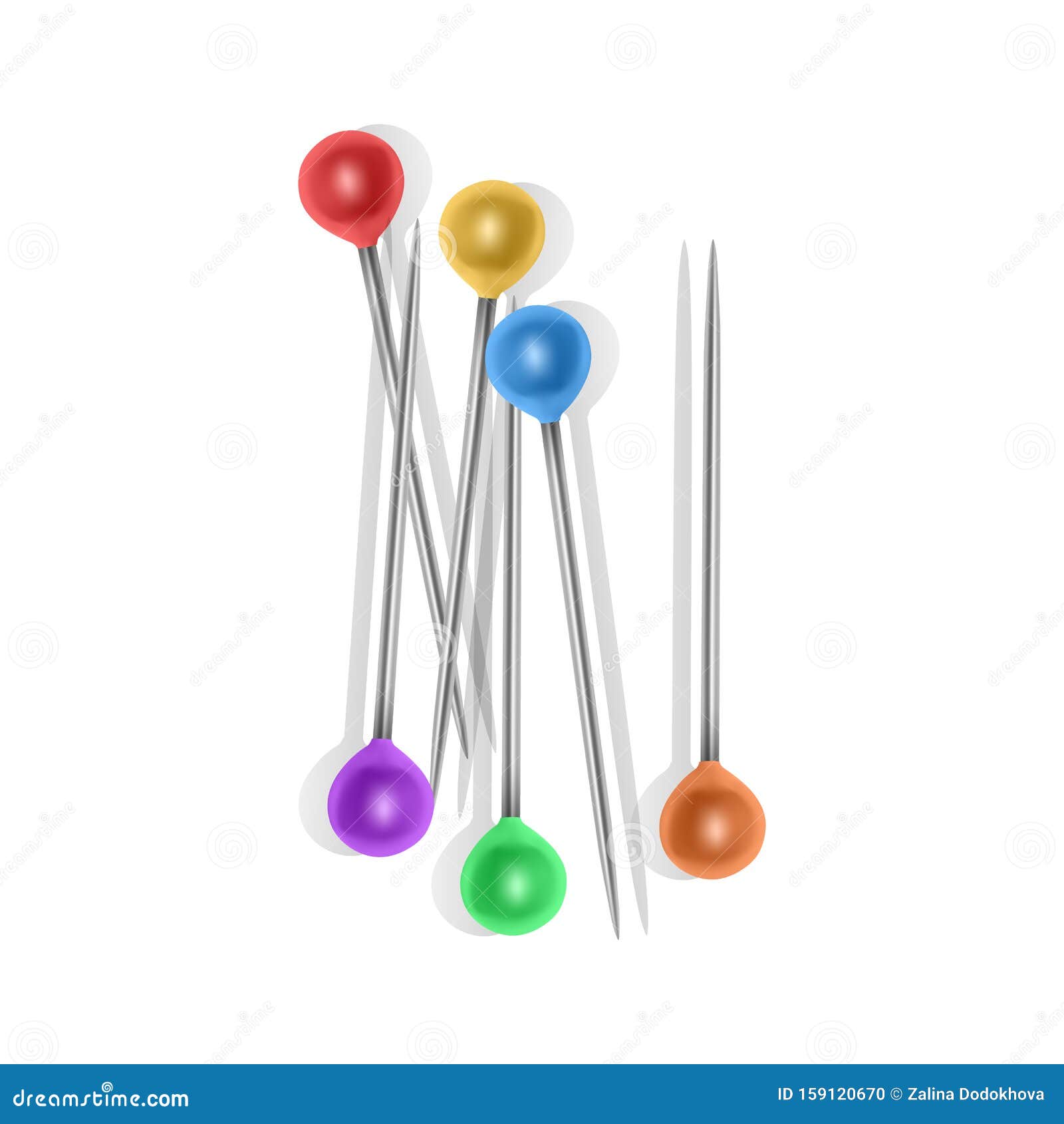 Illustration De La Collection Colorful Sewing Pins, Vector EPS 10 ...