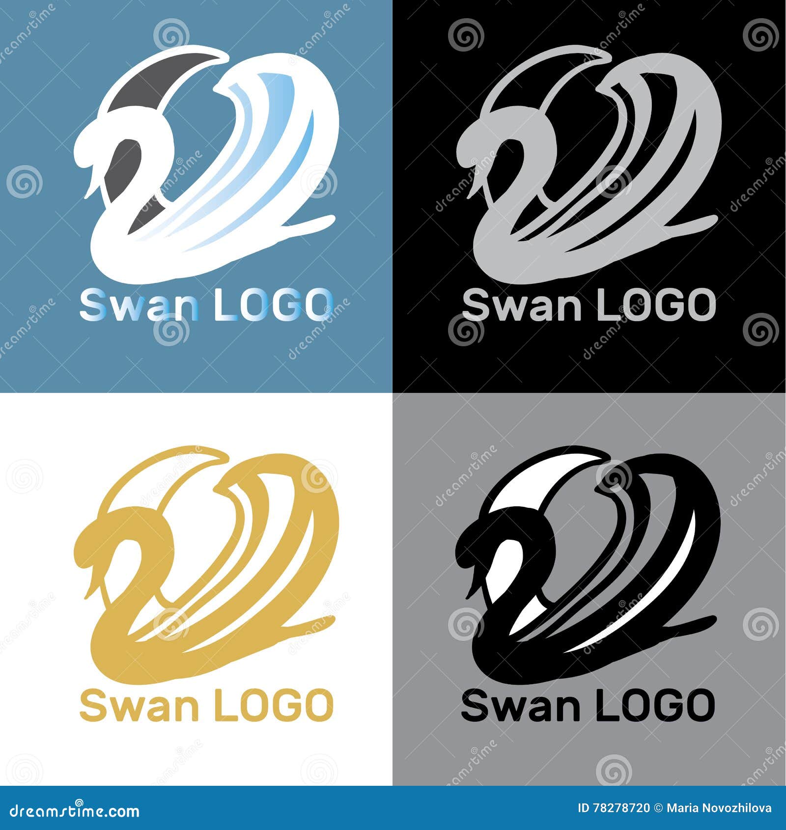Illustration De Logo De Cygnes D'ensemble Descripteur De Conception ...