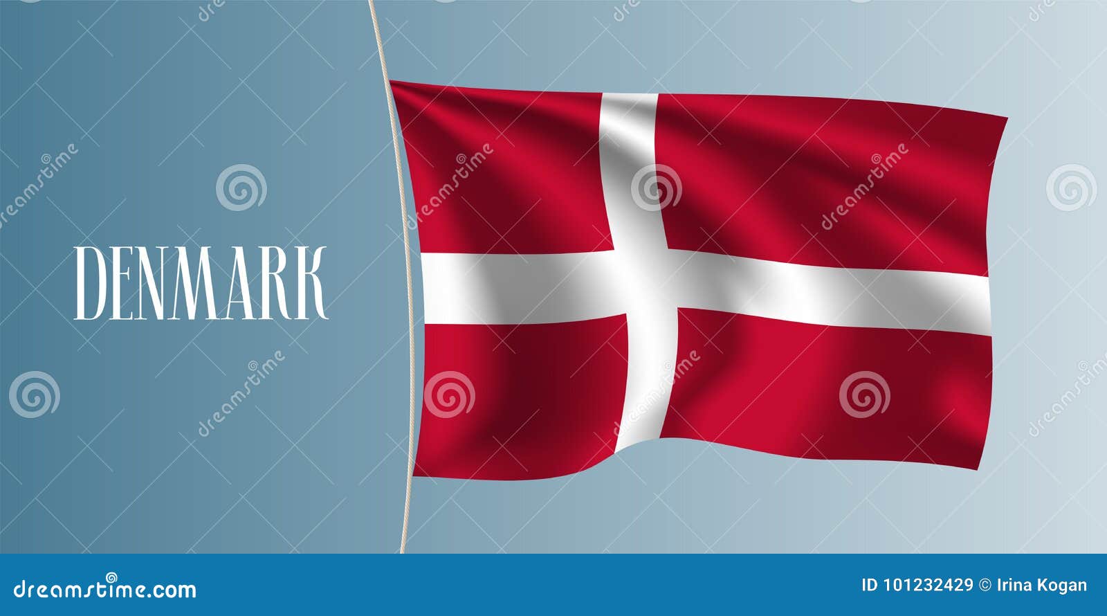 Illustration De Ondulation De Vecteur De Drapeau Du Danemark ...