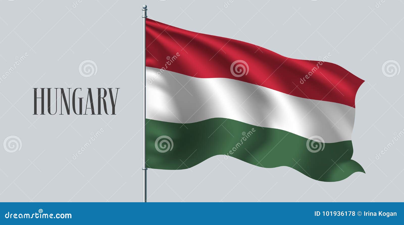 Illustration De Ondulation De Vecteur De Drapeau De La Hongrie ...