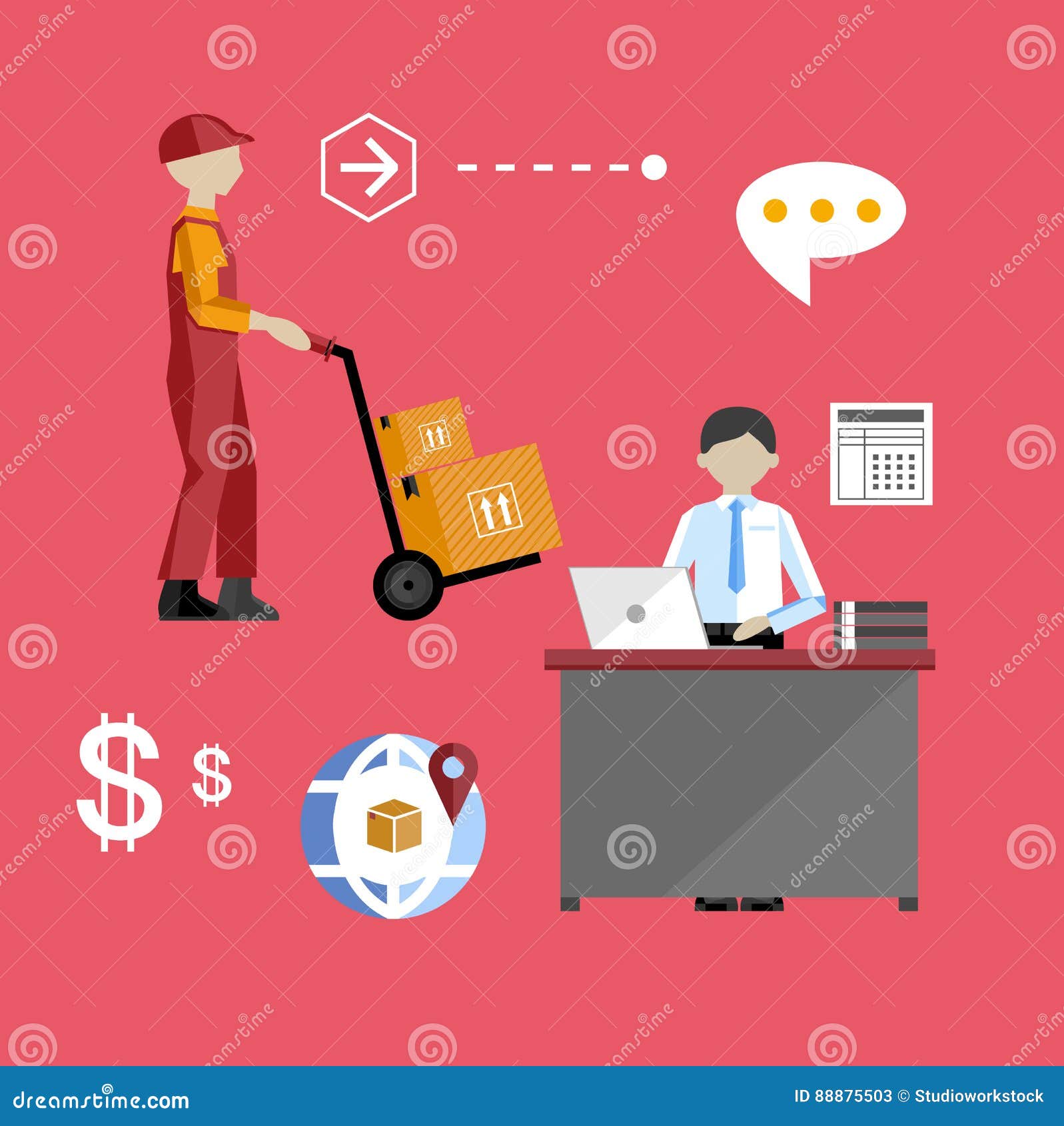 Illustration De Processus De Trame De La Livraison Illustration Stock ...