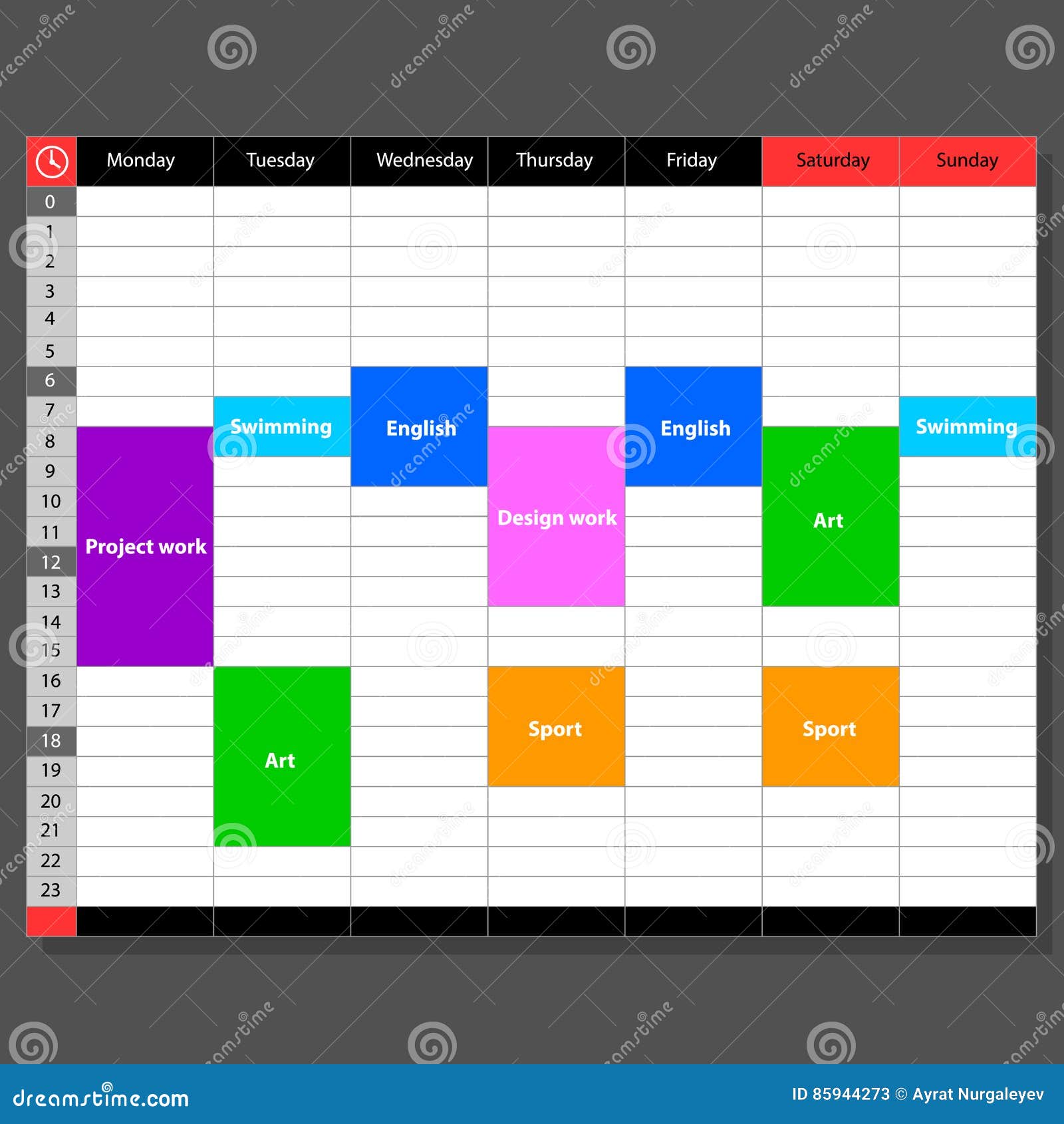 Illustration De Programme De Semaine Illustration de Vecteur ...