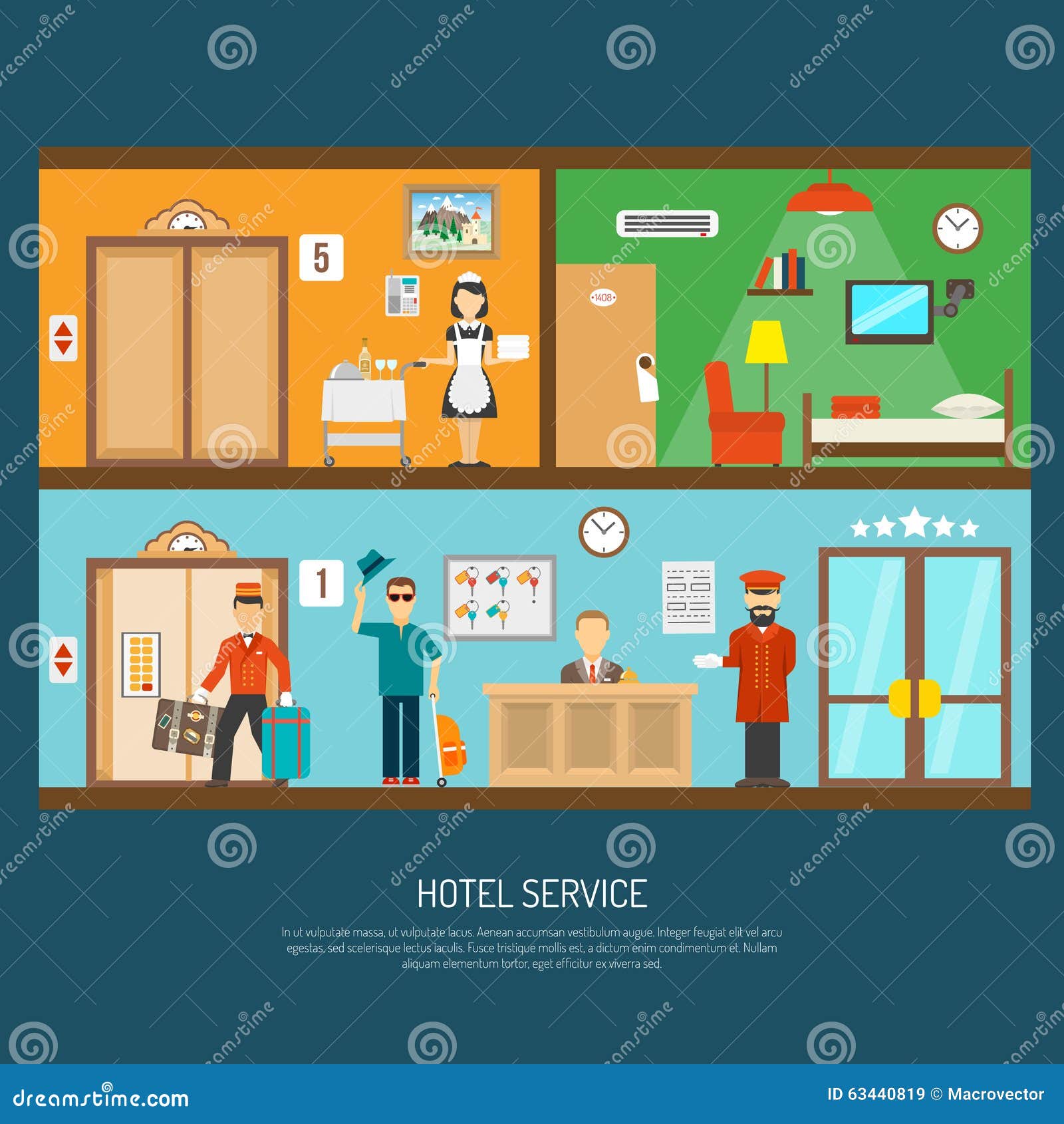 Illustration De Service Hôtelier Illustration de Vecteur - Illustration ...