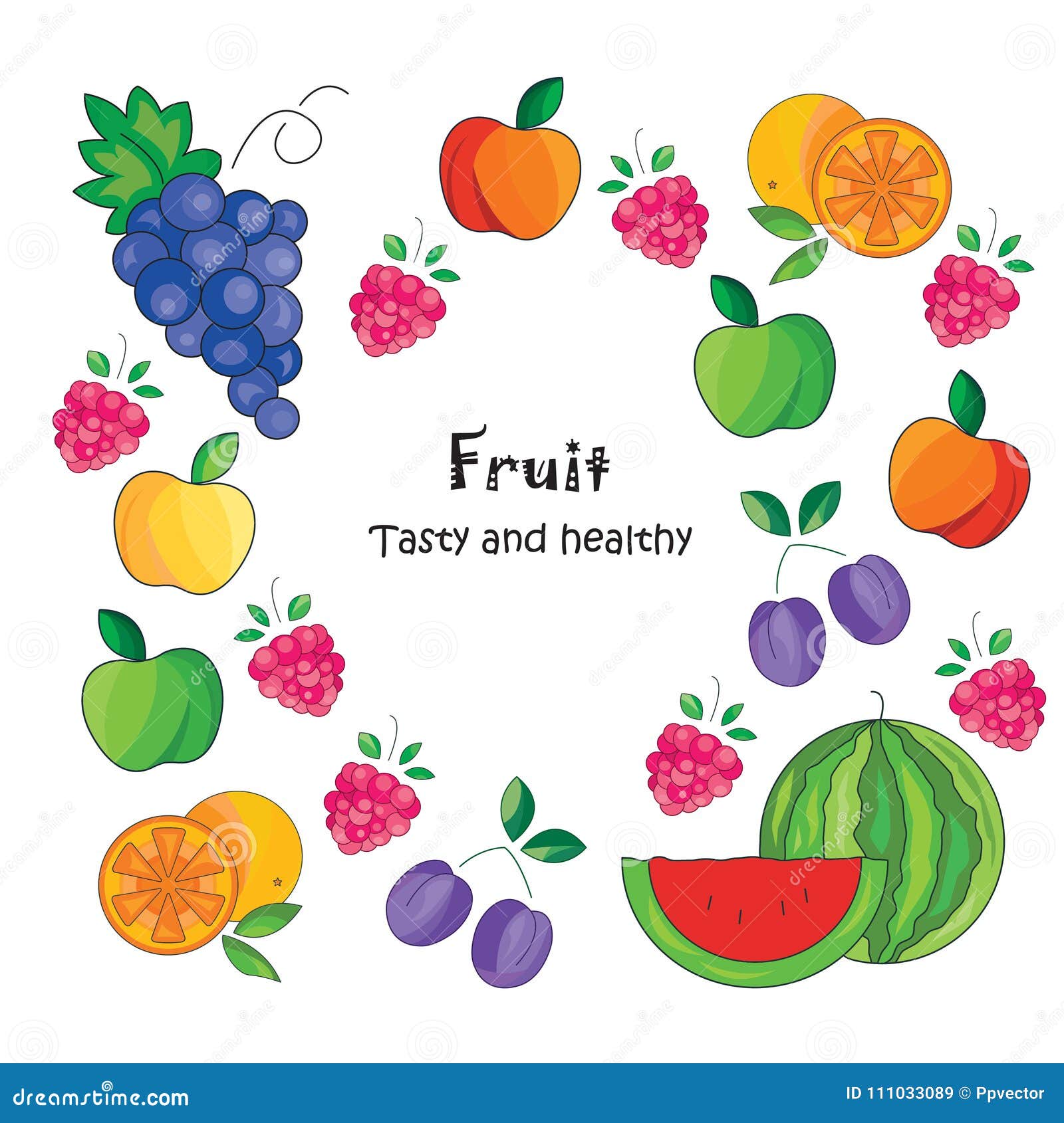 Illustration De Vecteur De Couleur Fruit Illustration Stock ...