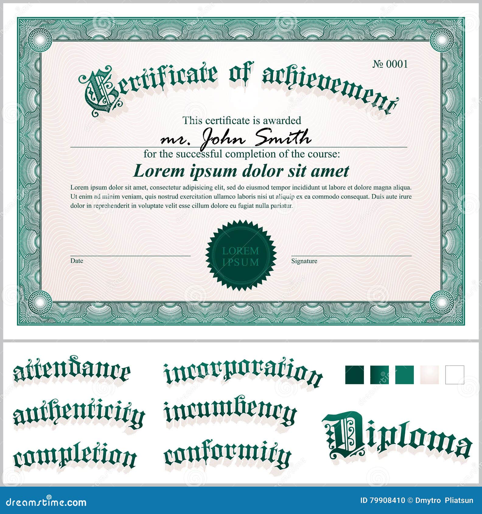 Illustration De Vecteur De Certificat Vert Illustration de Vecteur ...