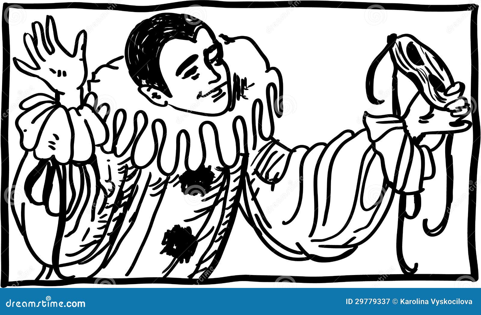 Clown De Cirque Tenant Un Masque De Masquarade Illustration Stock ...