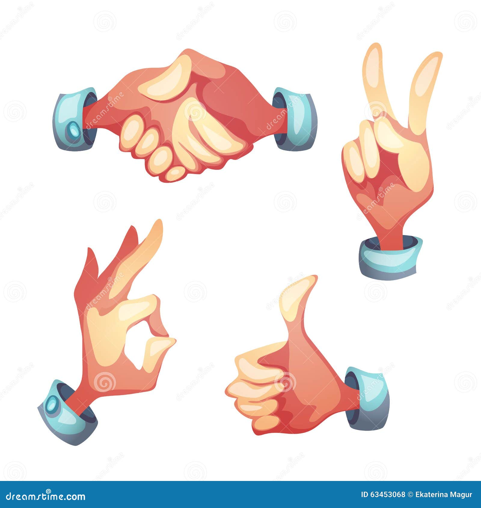 Illustration De Vecteur Des Symboles De Geste De Main Illustration de ...