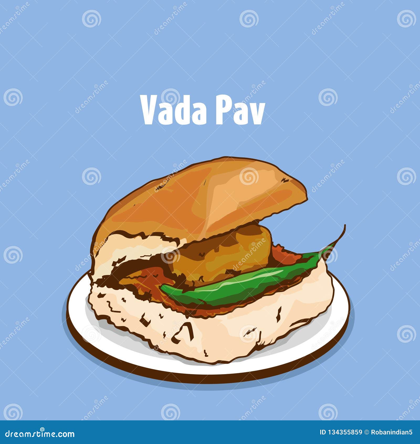 Illustration De Vecteur De Pav De Vada De Mumbai Illustration de ...