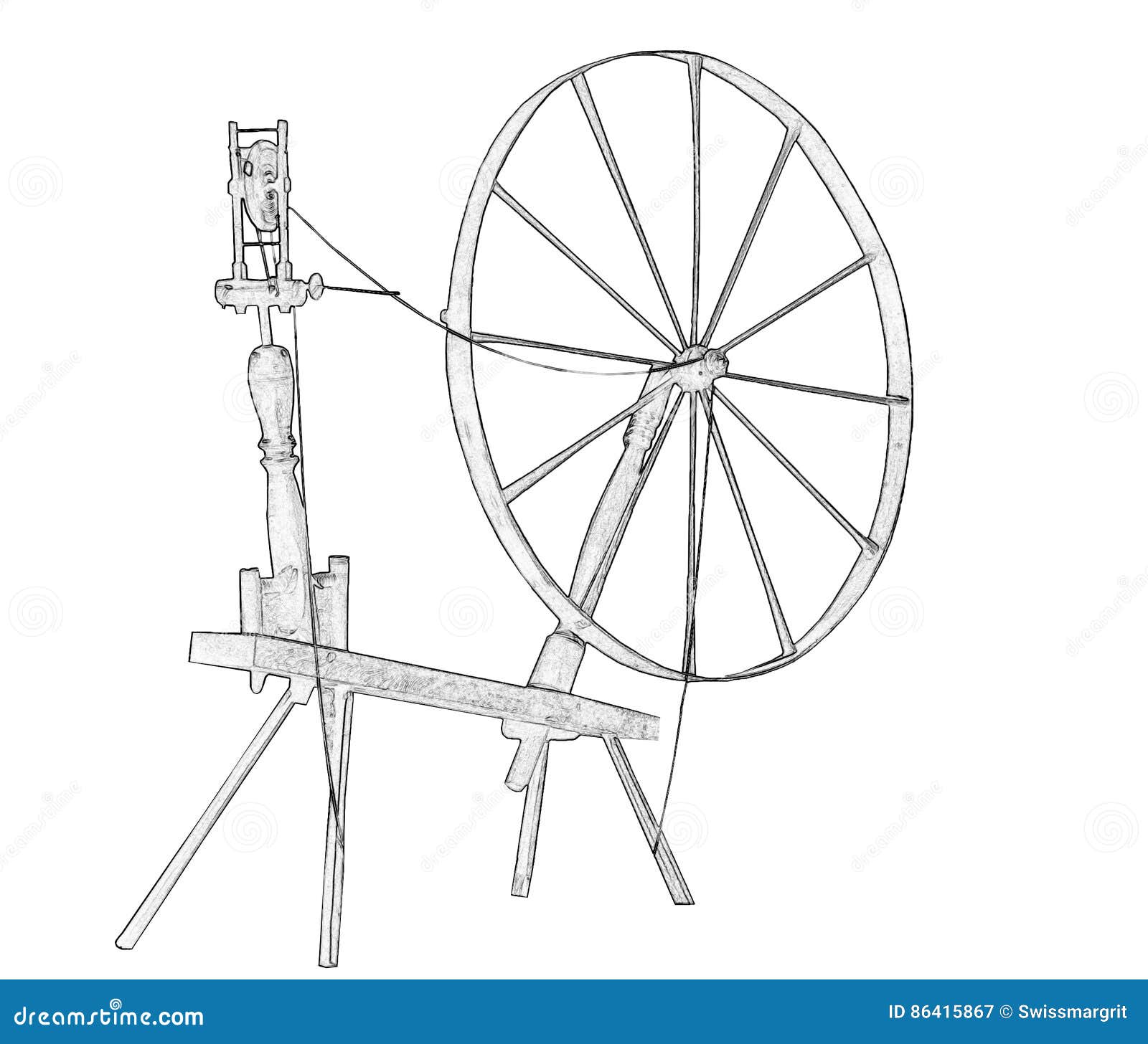 Illustration De Vieille Roue De Rotation Illustration Stock ...