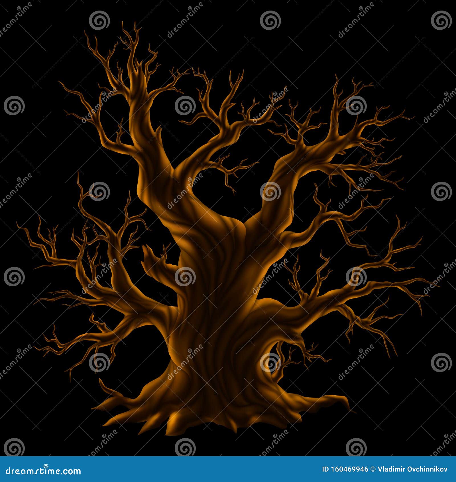 Illustration of Big Dead Tree Stock Vector - Illustration of flora ...