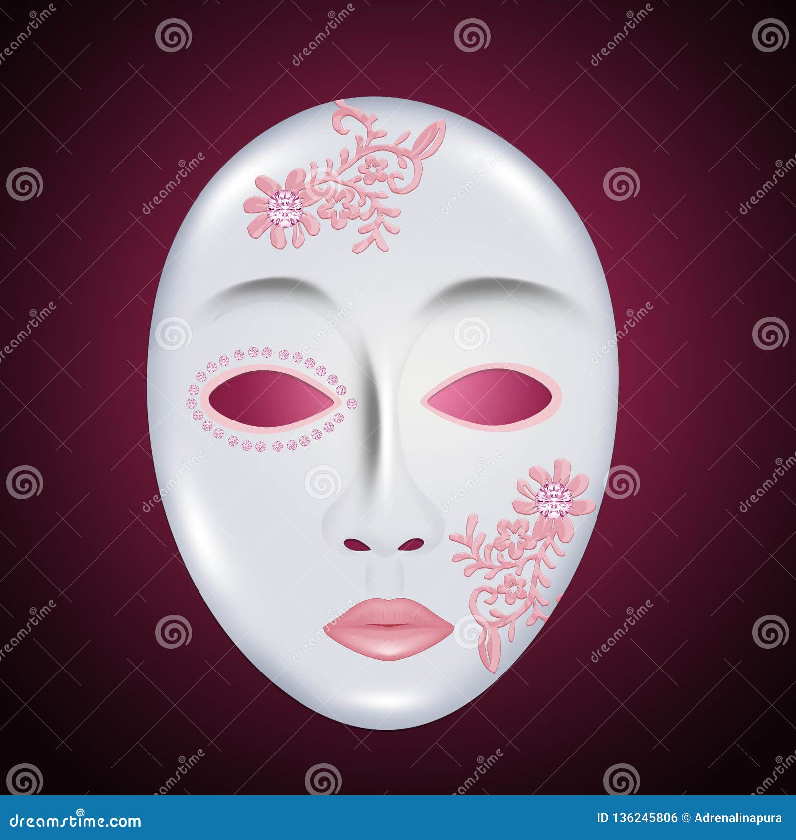 Illustration of Decorated Mask Stock Illustration - Illustration of ...