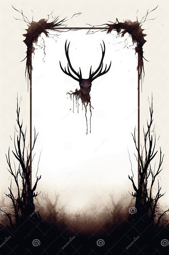 An Illustration of a Deer Head in a Frame Stock Illustration ...