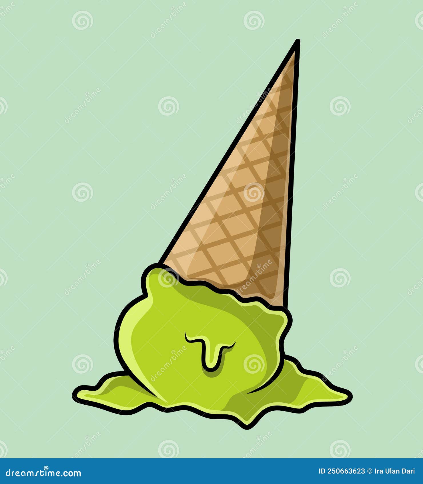 Illustration of Delicious Ice Cream Falling and Melting. Stock ...
