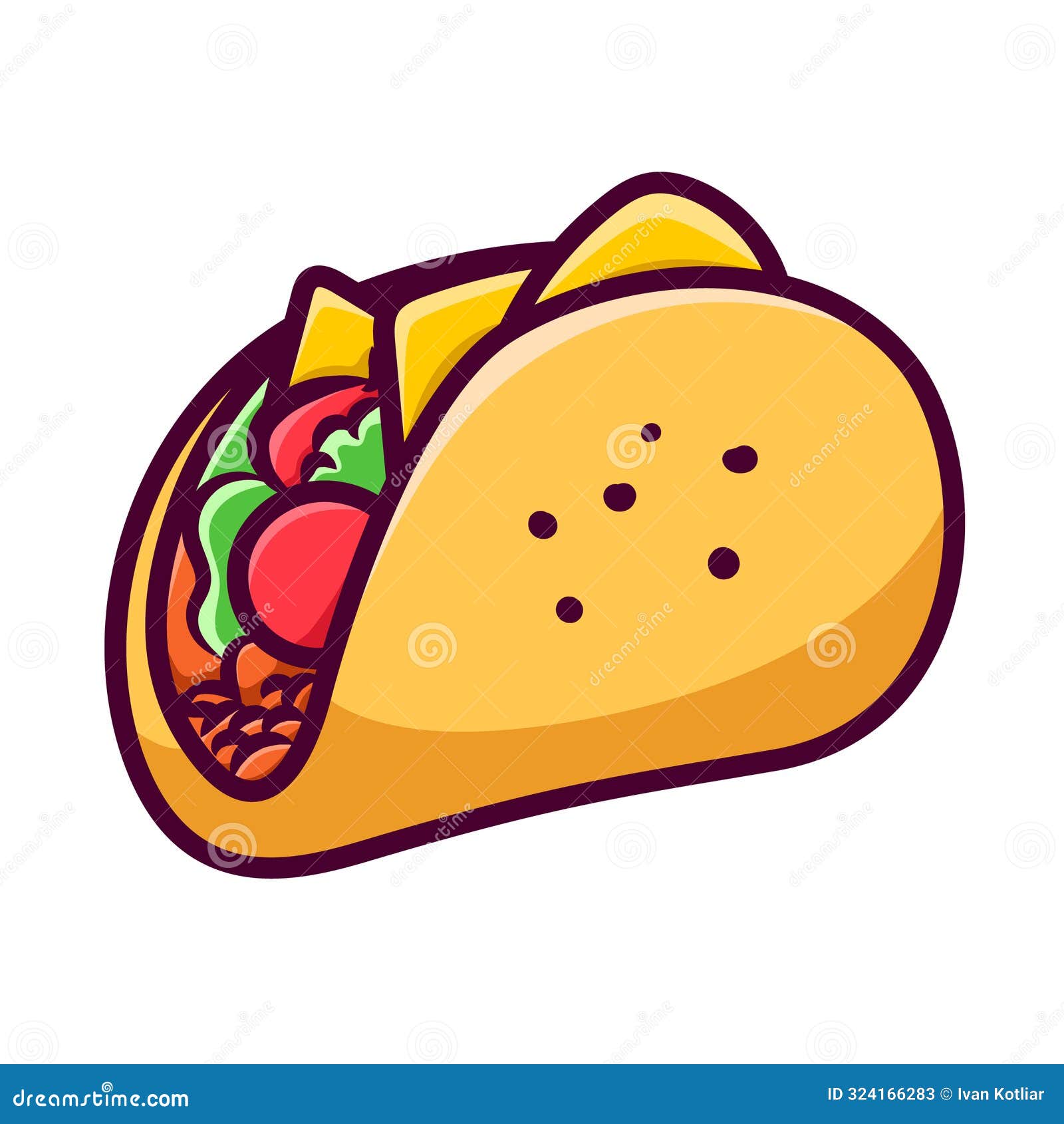 Illustration of Delicious Taco. Design Element for Emblem, Sign, Poster ...