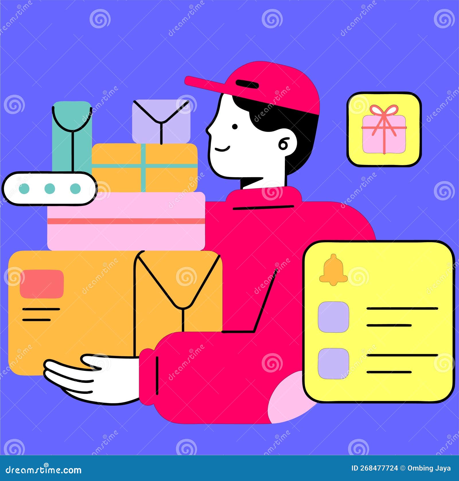 Illustration of a Person Sending a Package Stock Illustration ...