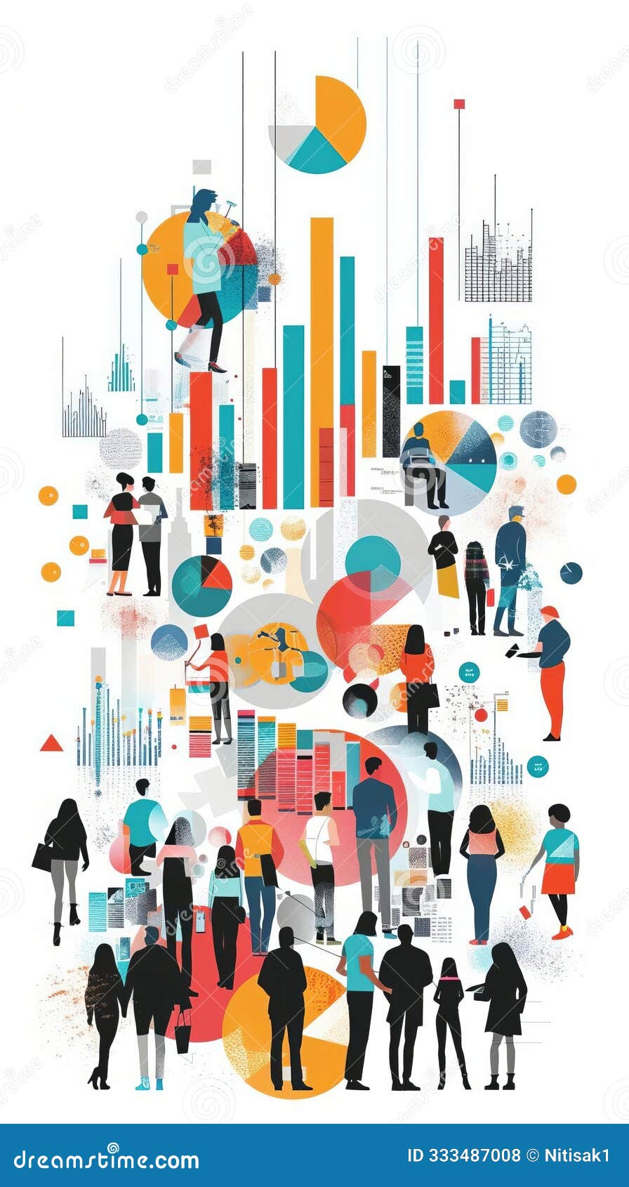 Illustration Of A Demographic Chart With AI Text Integrated Into The ...