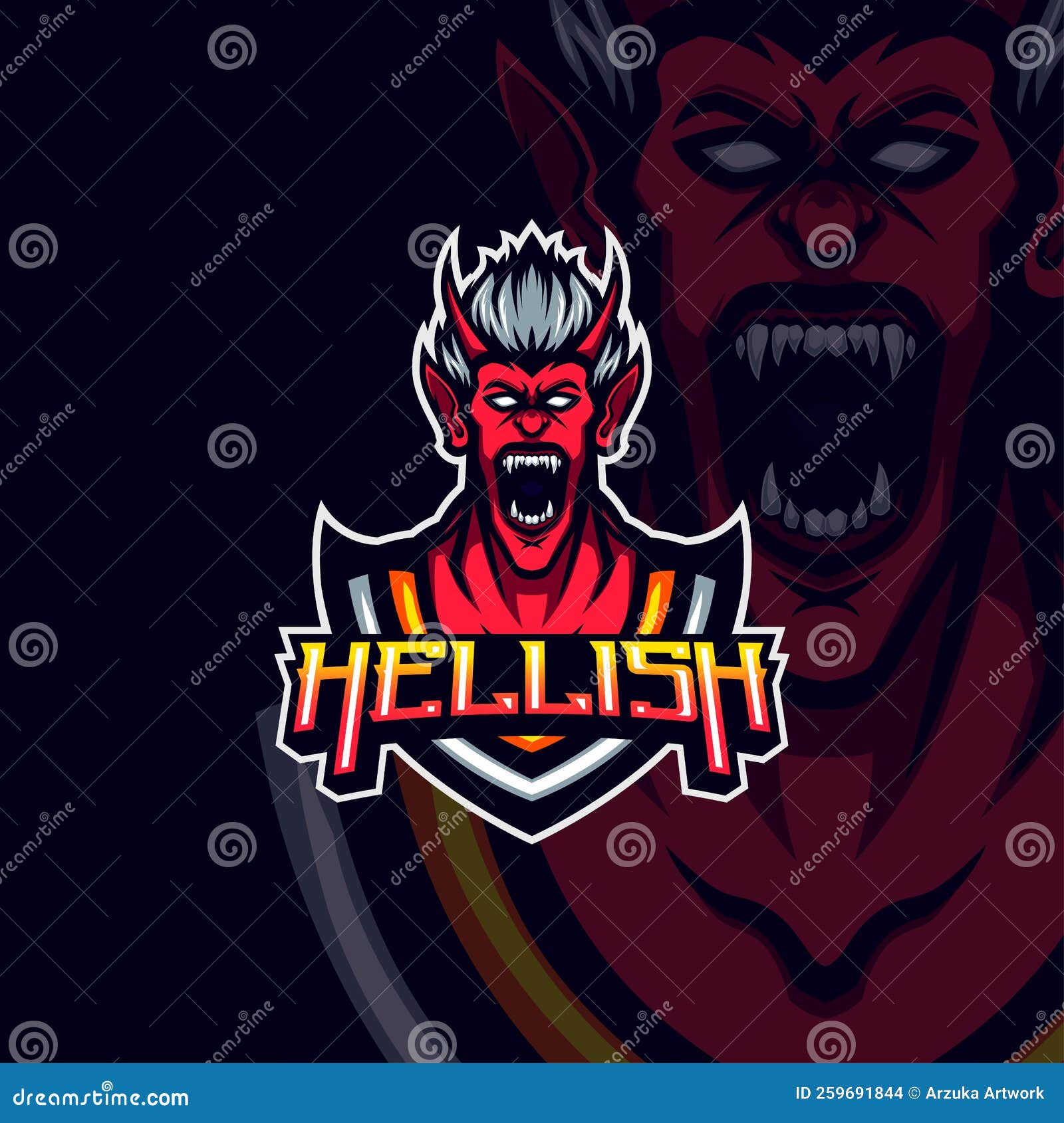 Illustration of Demon Hellish Mascot Stock Vector - Illustration of ...