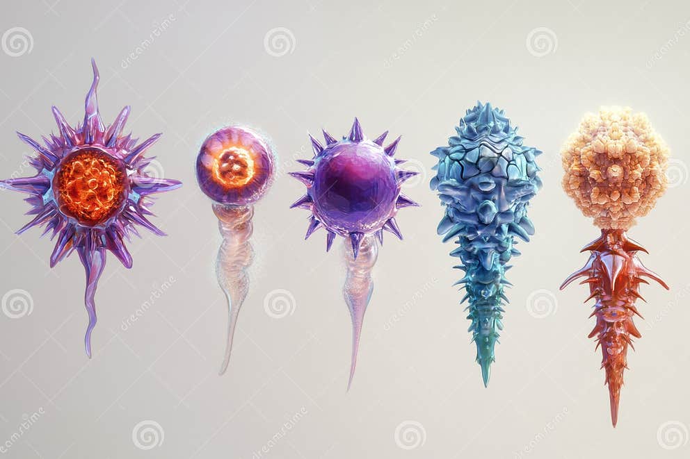 Evolution of Virus Forms Showcasing Progression from Basic To Complex ...