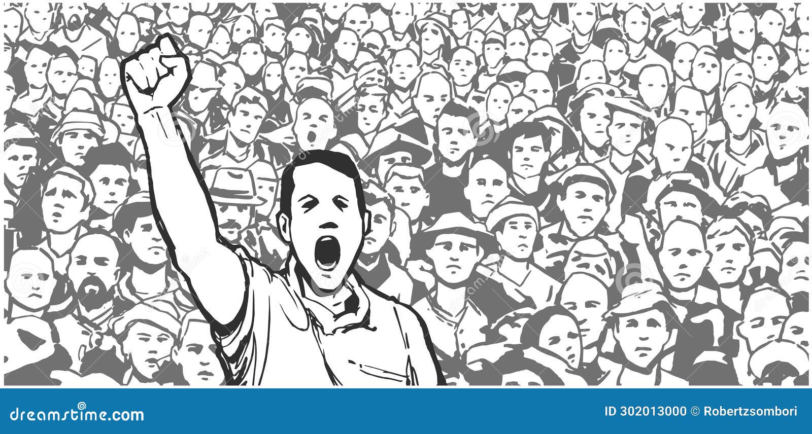 Illustration of Demonstrating Crowd Stock Vector - Illustration of ...