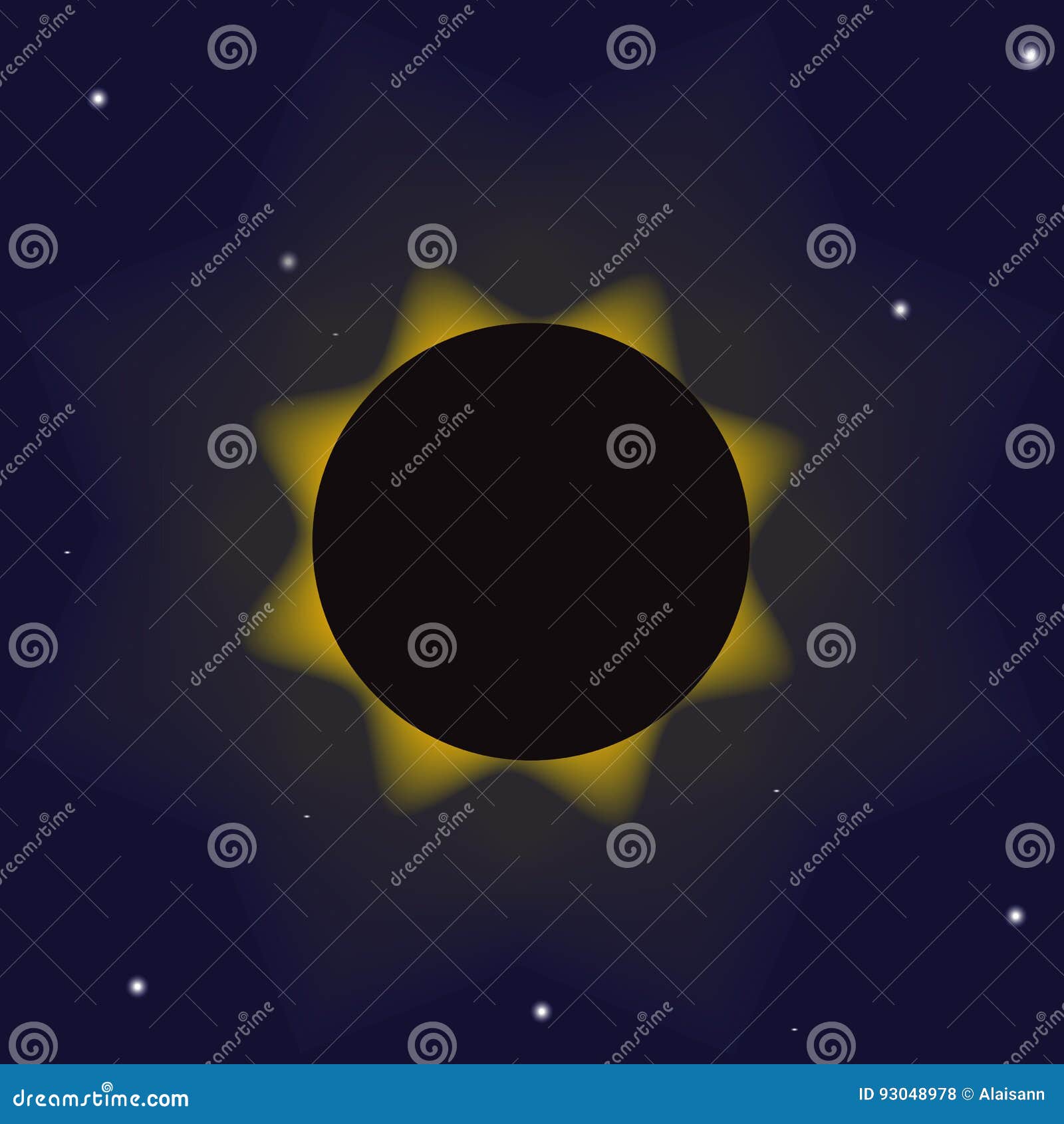 Illustration with a Demonstration of a Total Eclipse of the Sun Stock ...