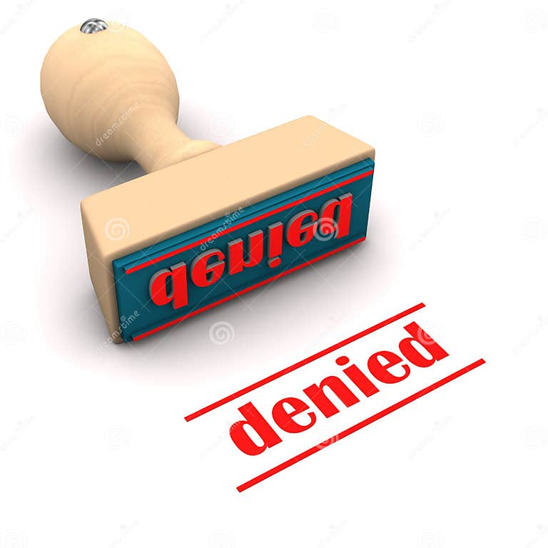 Denied rubber stamp stock illustration. Illustration of refusal - 29779694
