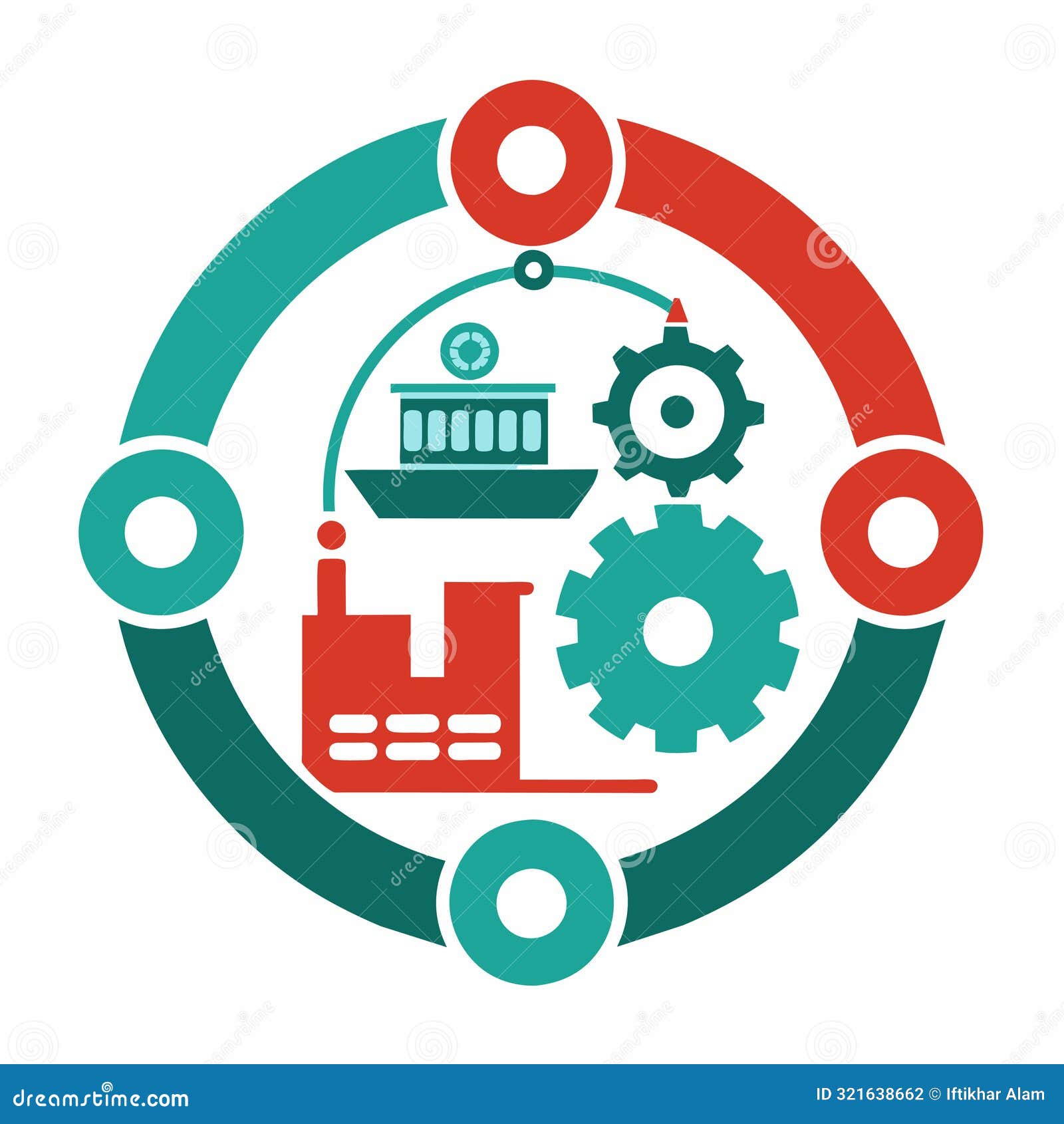An Illustration Depicting a Circular Assembly Line Process with ...