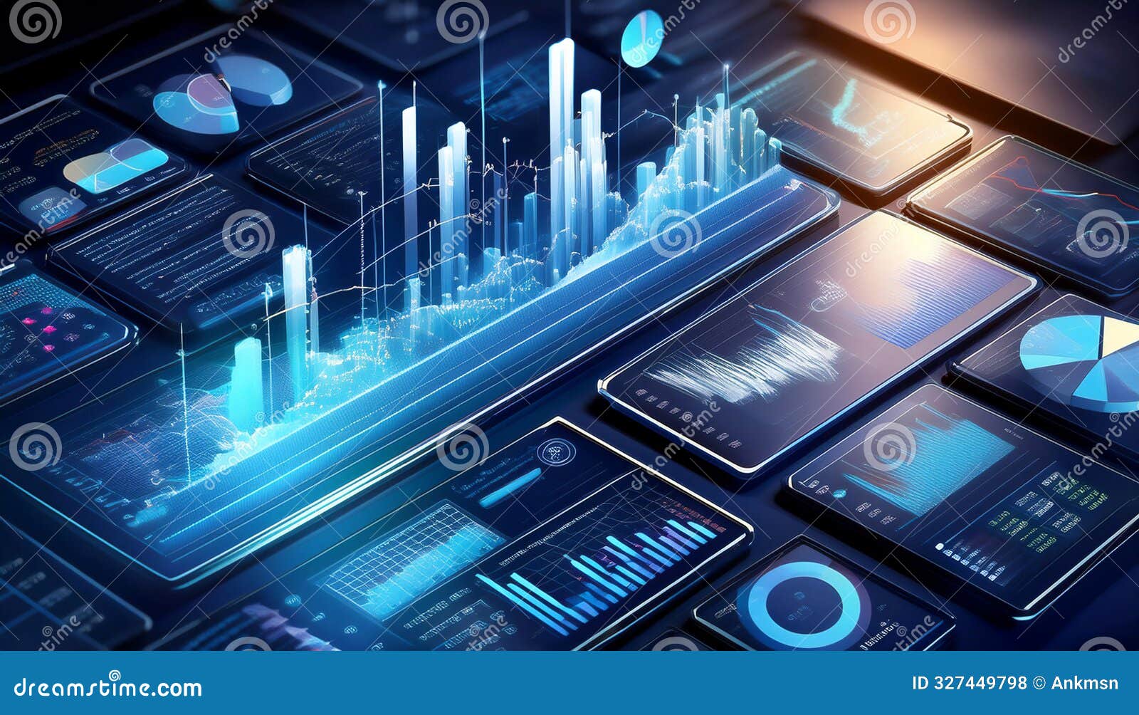 Data Analytics Featuring Elements Like Charts Graphs And Data Dashboards Symbolizing Data