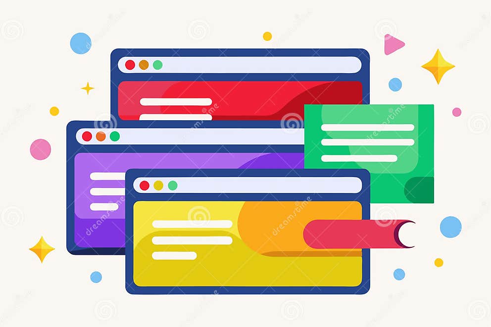 An Illustration Depicting Customizable Browser Tabs in Various Colors ...