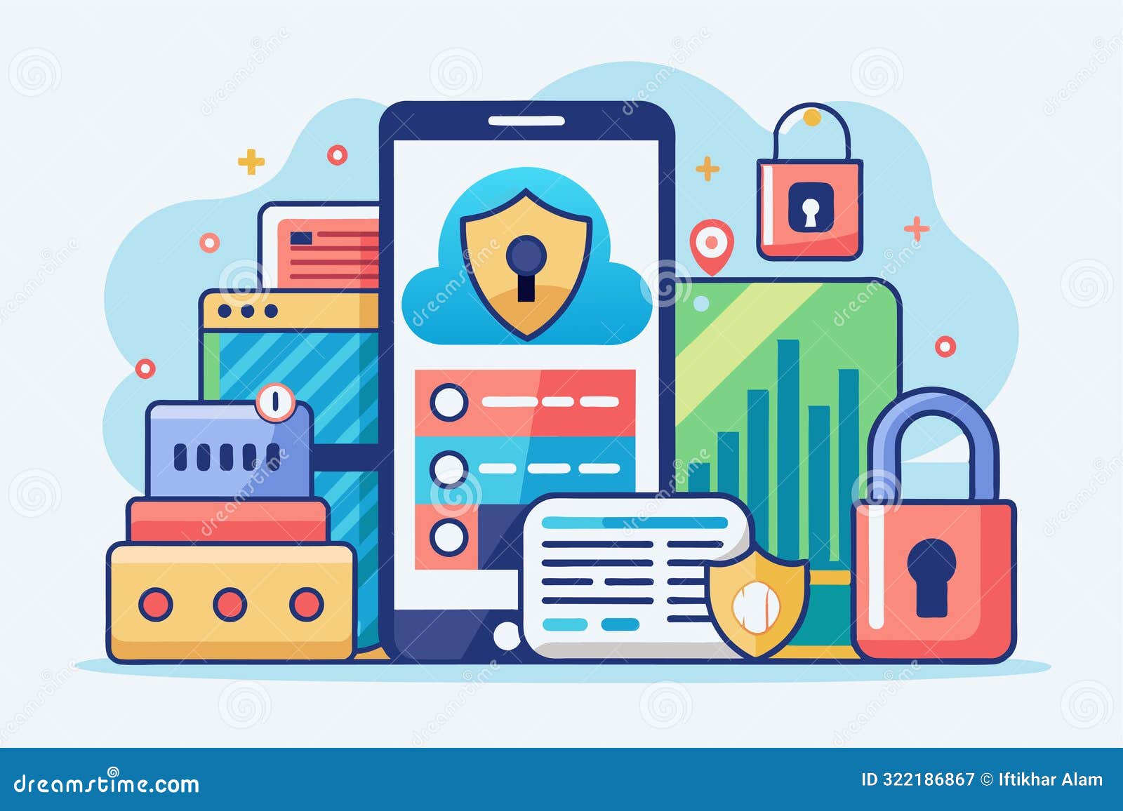 Illustration Depicting Customizable Mobile Encryption Settings for ...