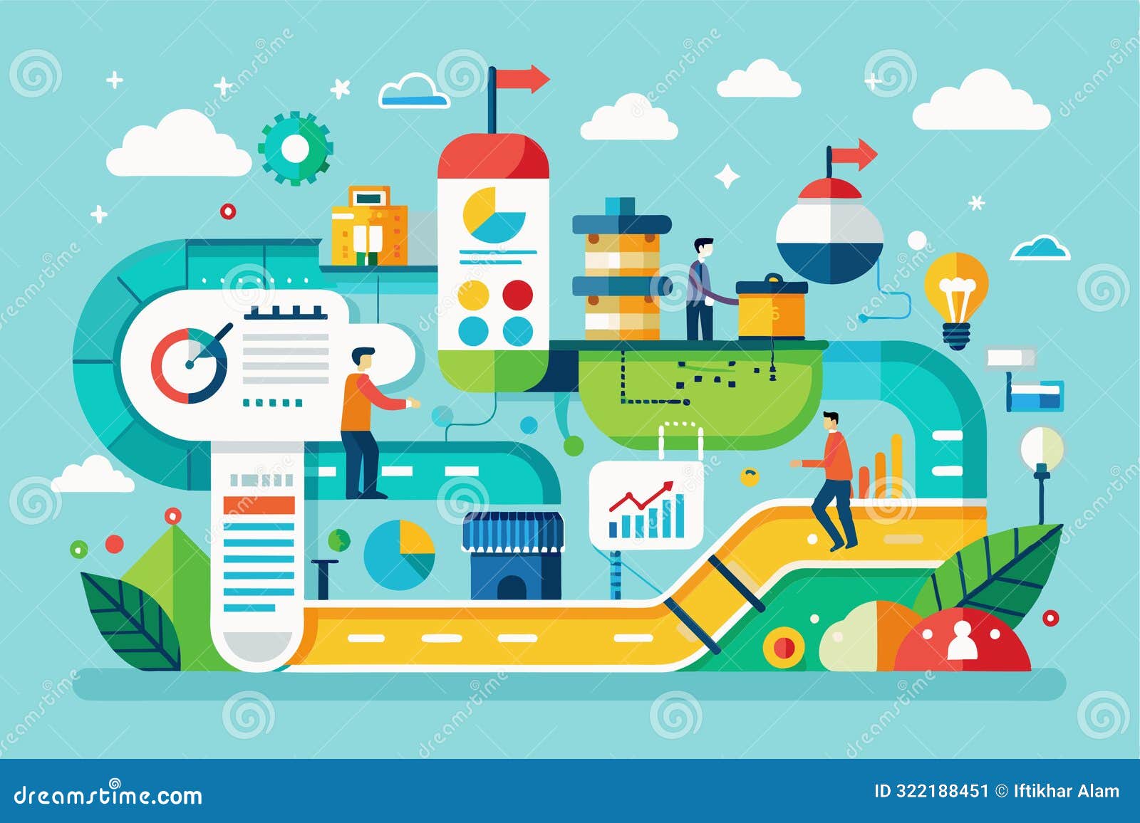 Illustration Depicting a Customizable Progress Overview with a Semi ...