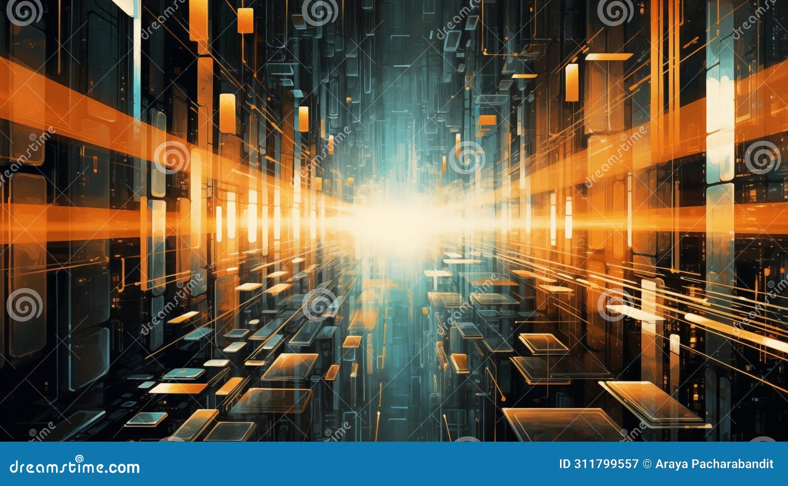 Data Boxes in Abstract Dark Background Illustration, AI Generated Stock ...