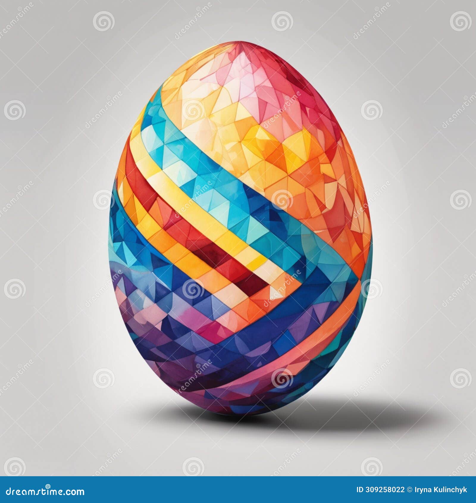 Illustration Depicting an Easter Egg Designed in Geometric Abstract ...