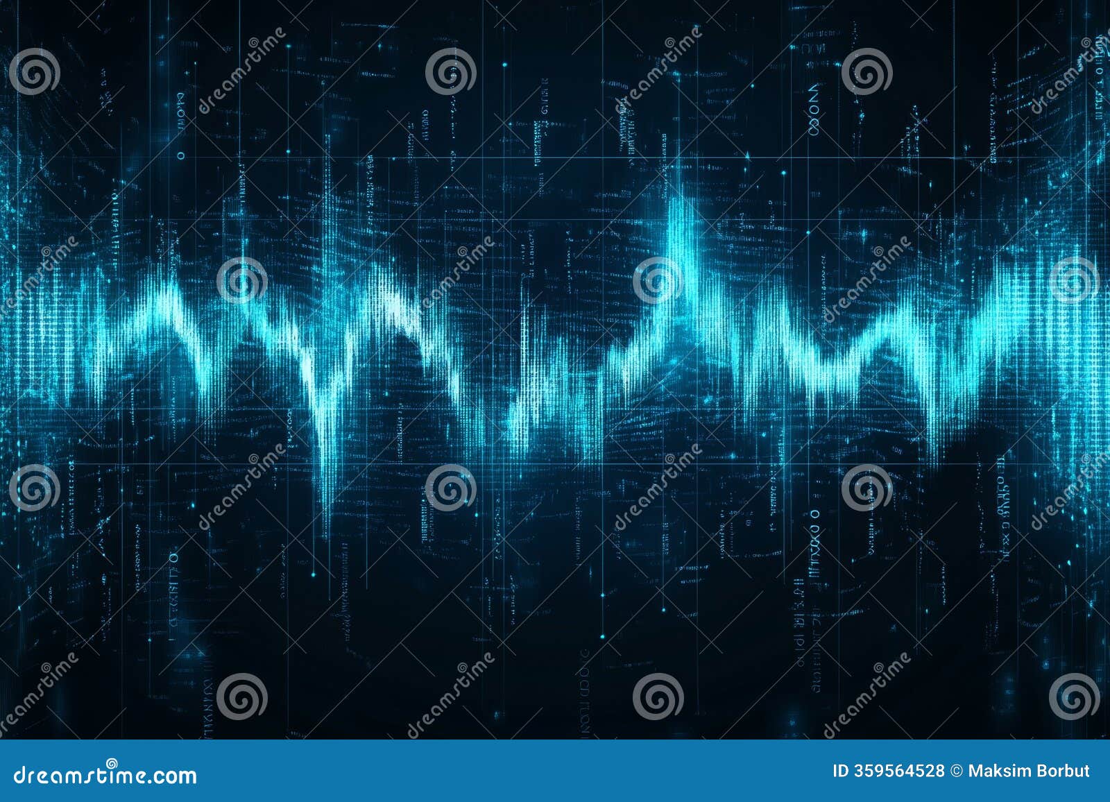 Illustration Depicting an Equalizer Audio Spectrum with Blue Waves As ...