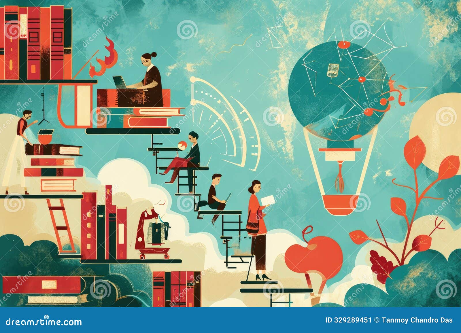 An Illustration Depicting the Evolution of Education Technology, AI ...