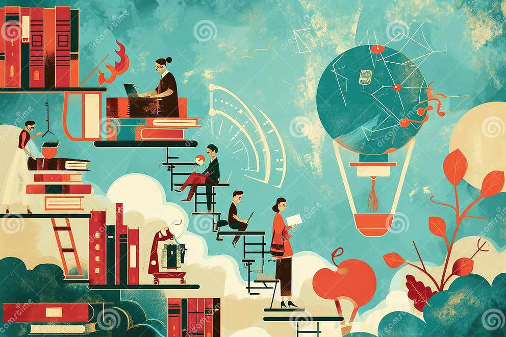 An Illustration Depicting the Evolution of Education Technology, AI ...