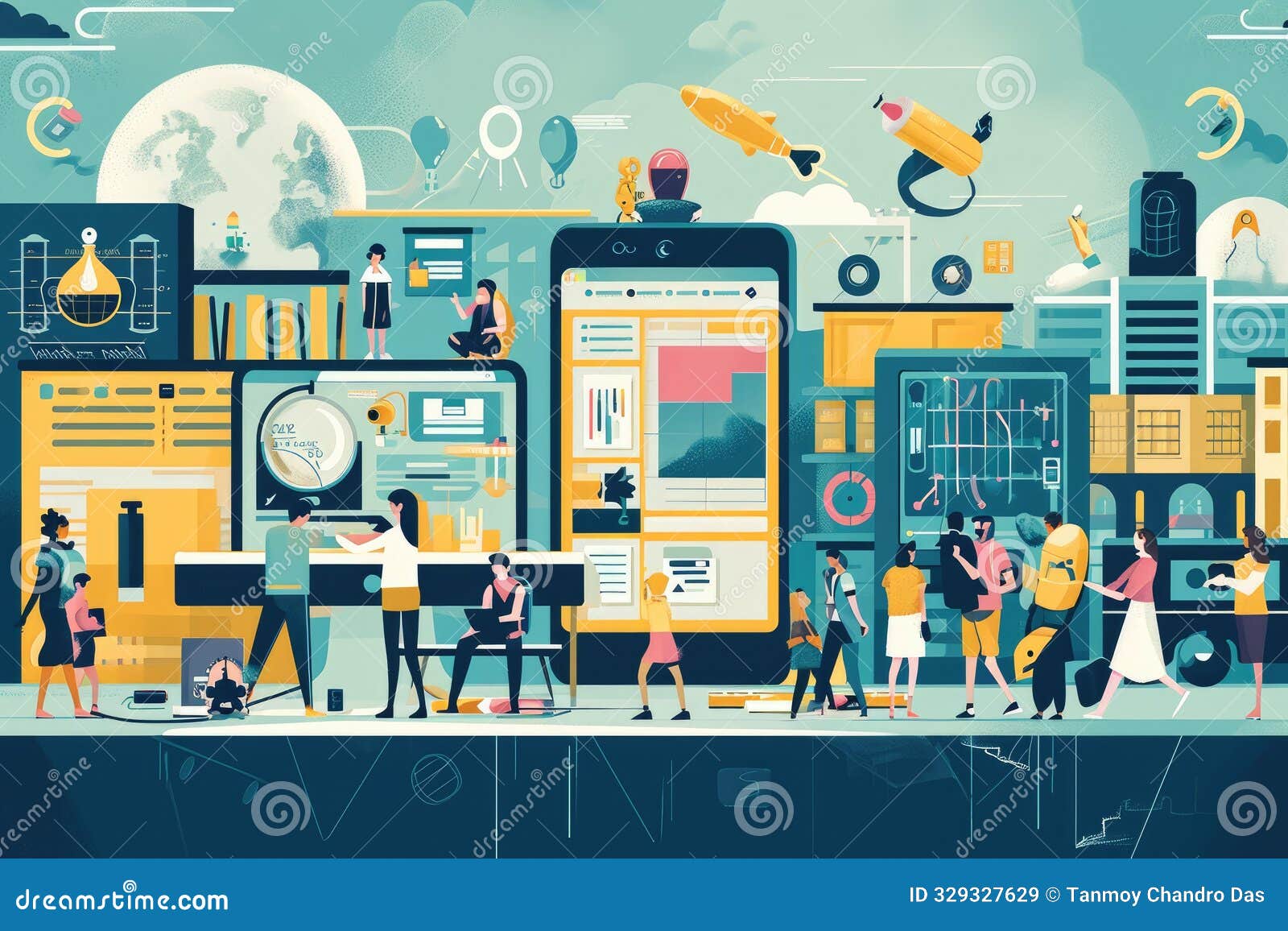 An Illustration Depicting the Evolution of Education Technology, AI ...